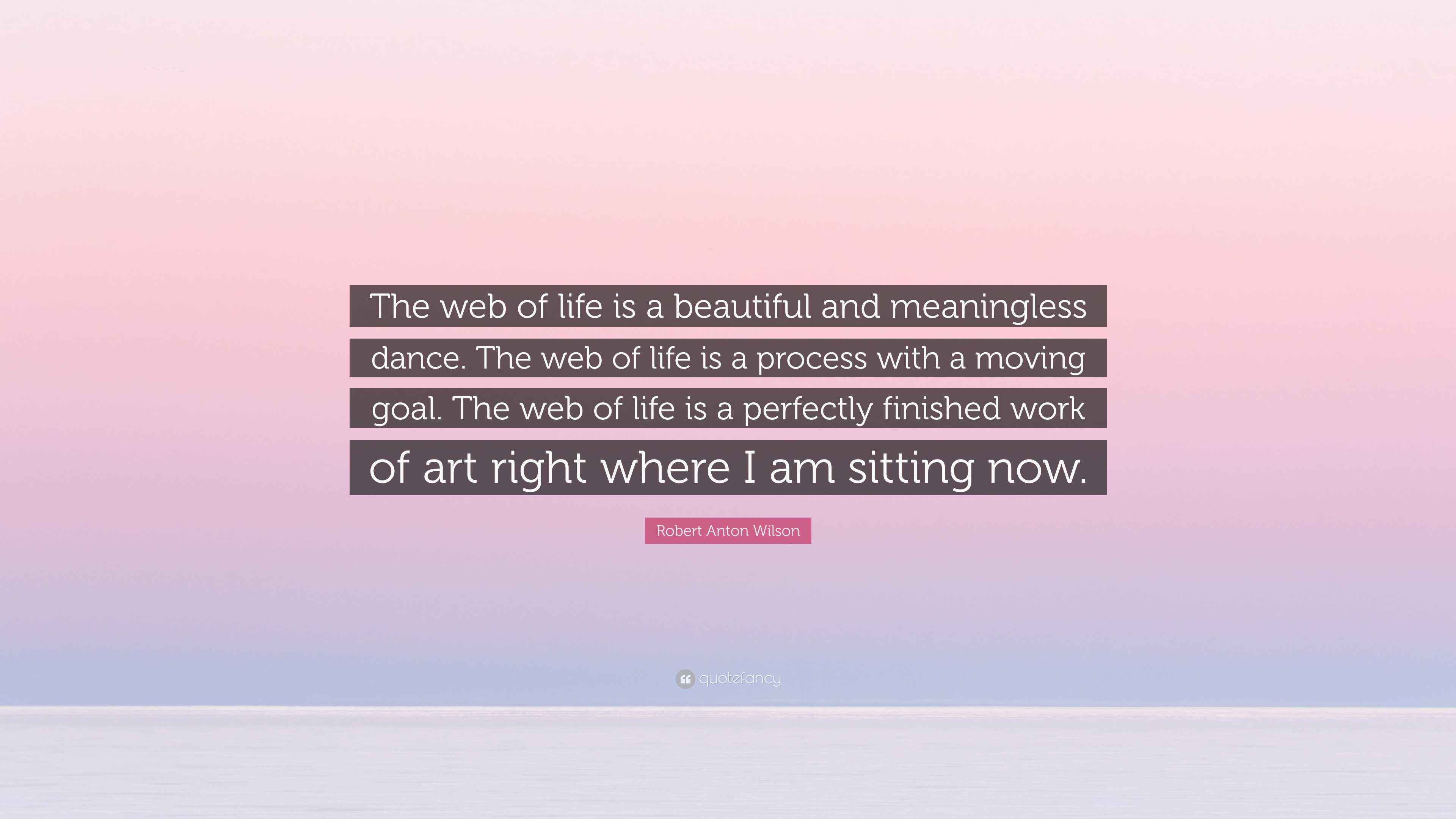 Robert Anton Wilson Quote: “The web of life is a beautiful and ...