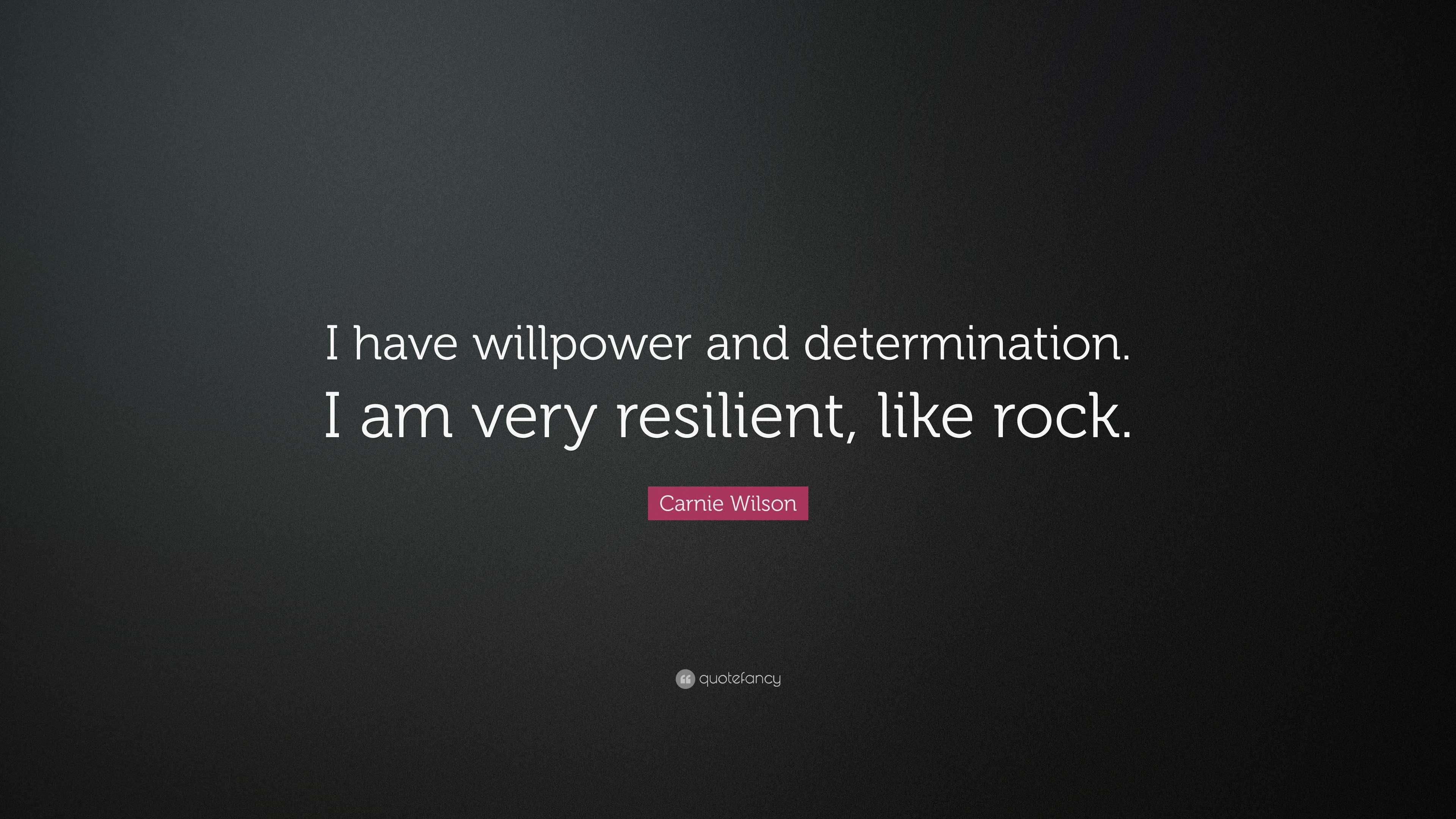 Carnie Wilson Quote: “I have willpower and determination. I am very ...