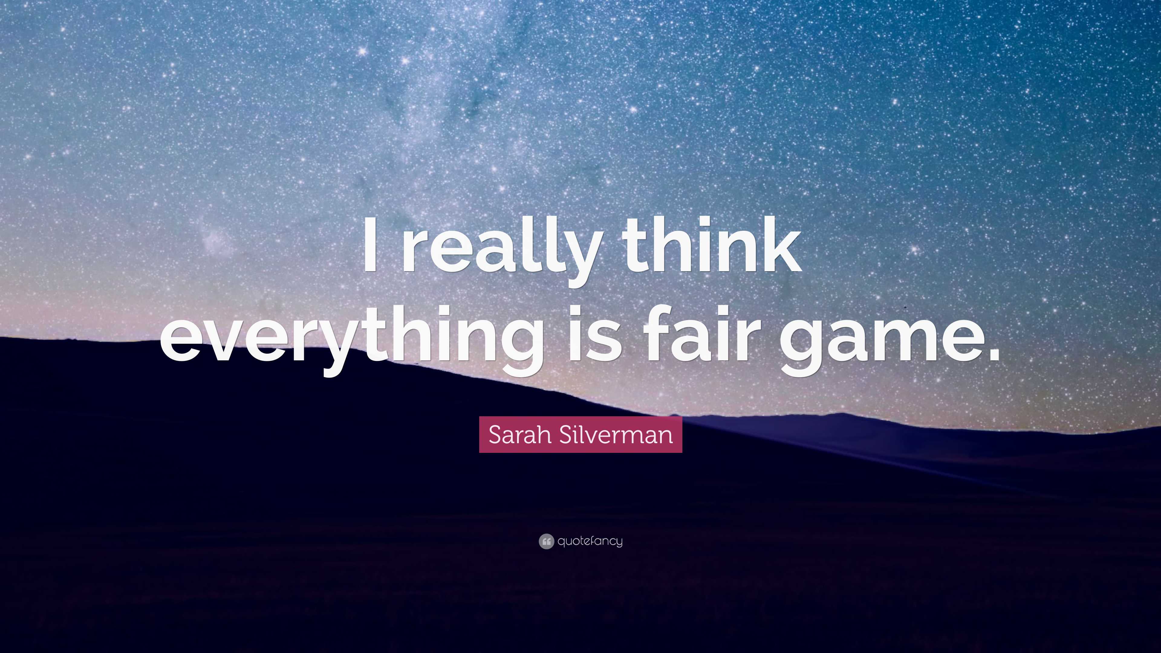 Sarah Silverman Quote: “I really think everything is fair game.”