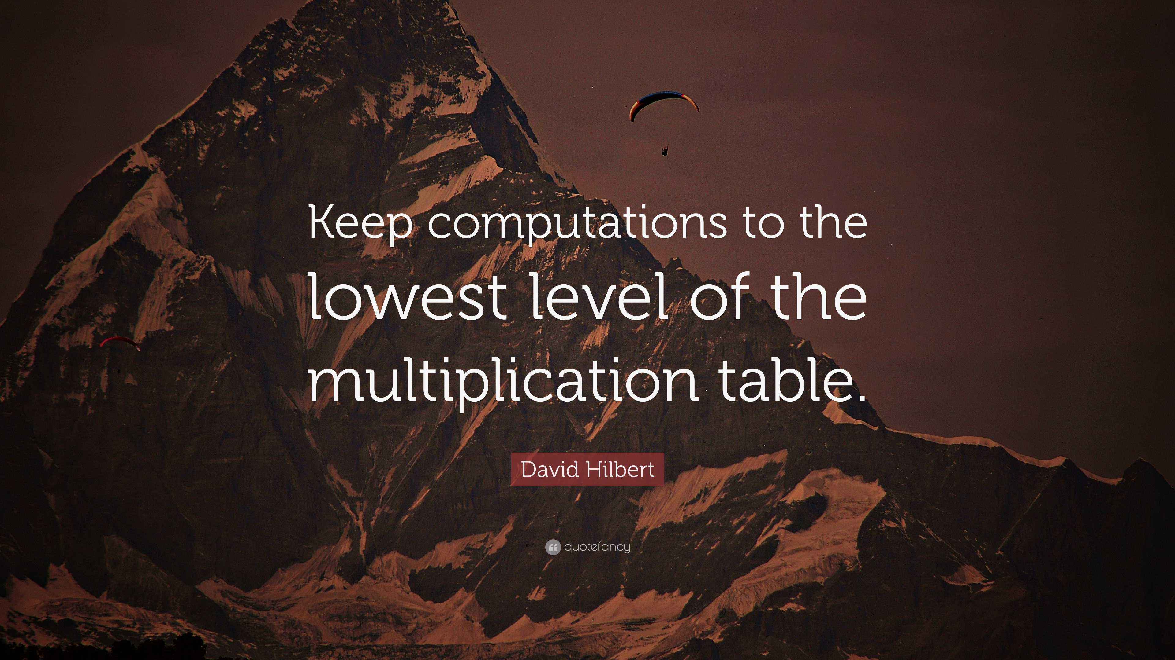 David Hilbert Quote: “Keep computations to the lowest level of the ...