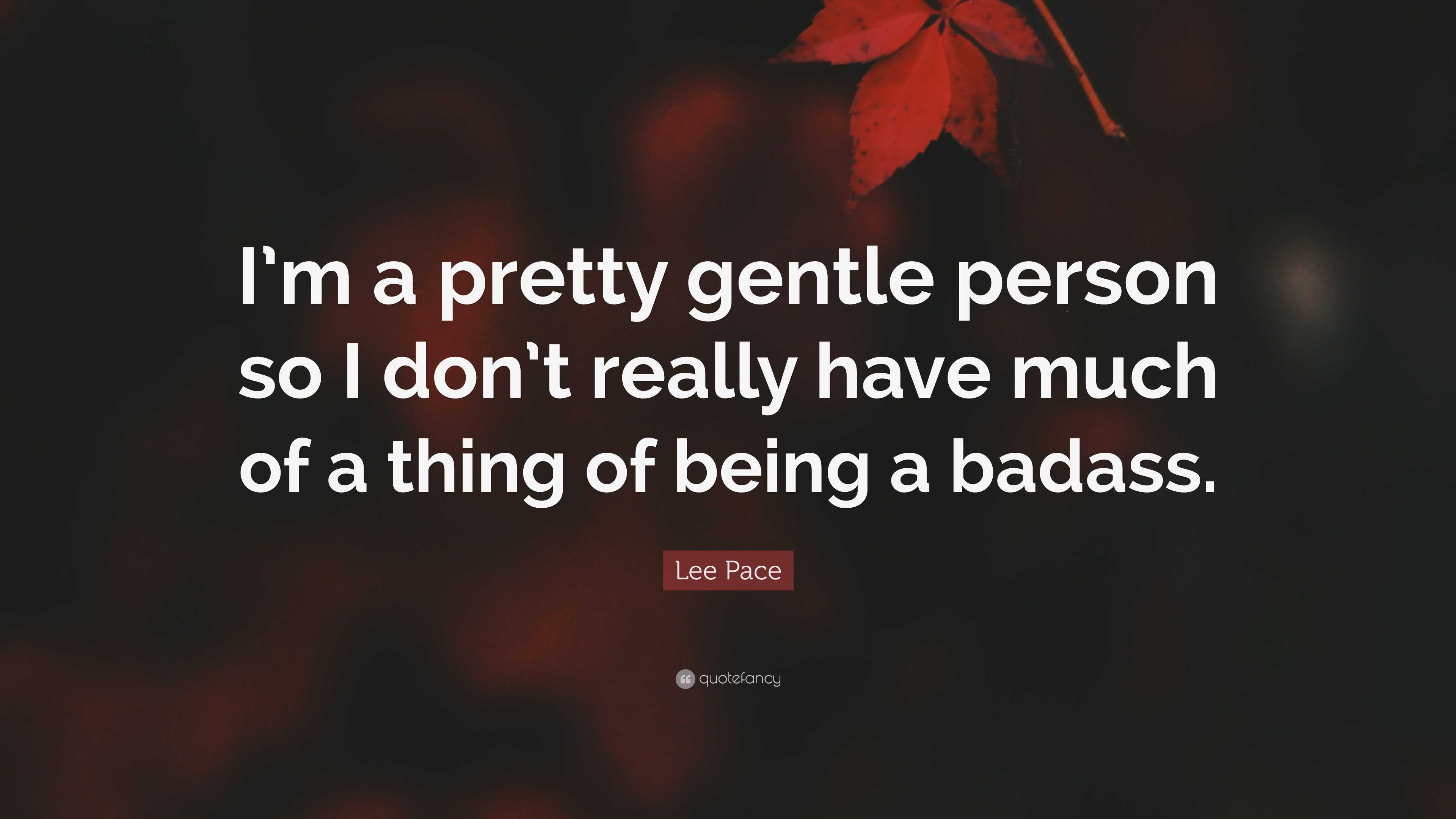 Lee Pace Quote: “I’m a pretty gentle person so I don’t really have much ...