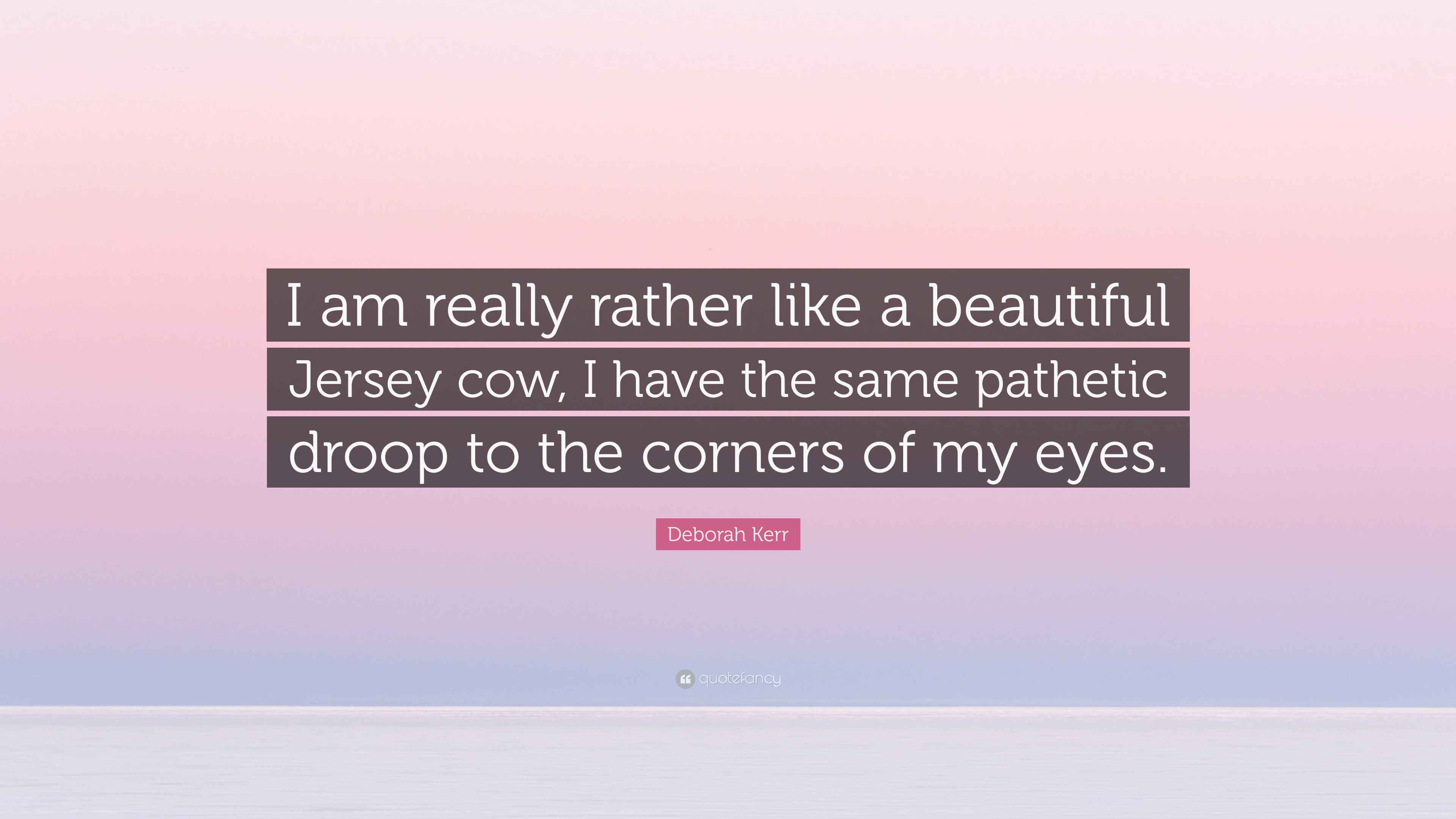 Deborah Kerr Quote: “I am really rather like a beautiful Jersey cow, I ...