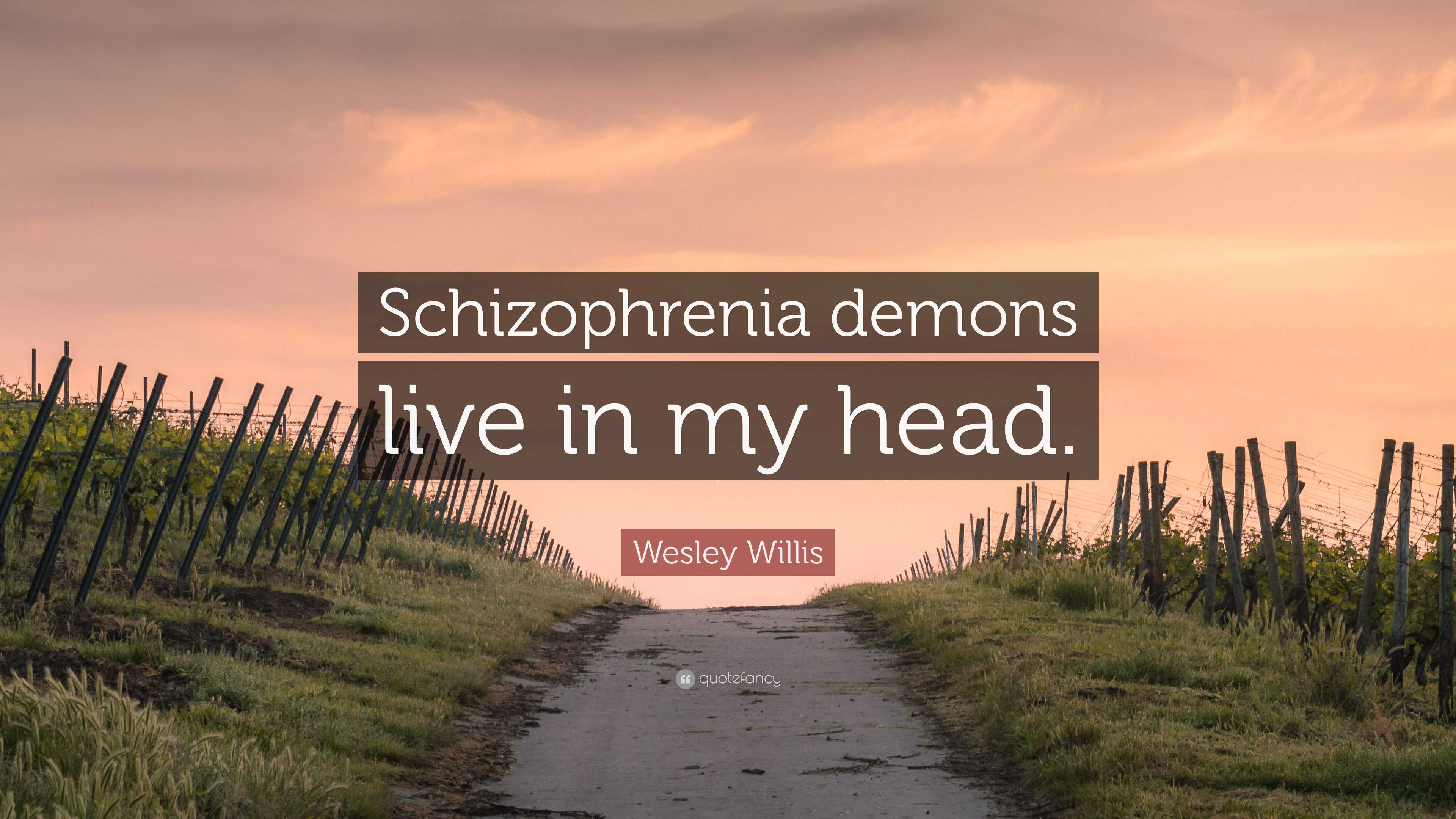 Wesley Willis Quote: “Schizophrenia demons live in my head.”