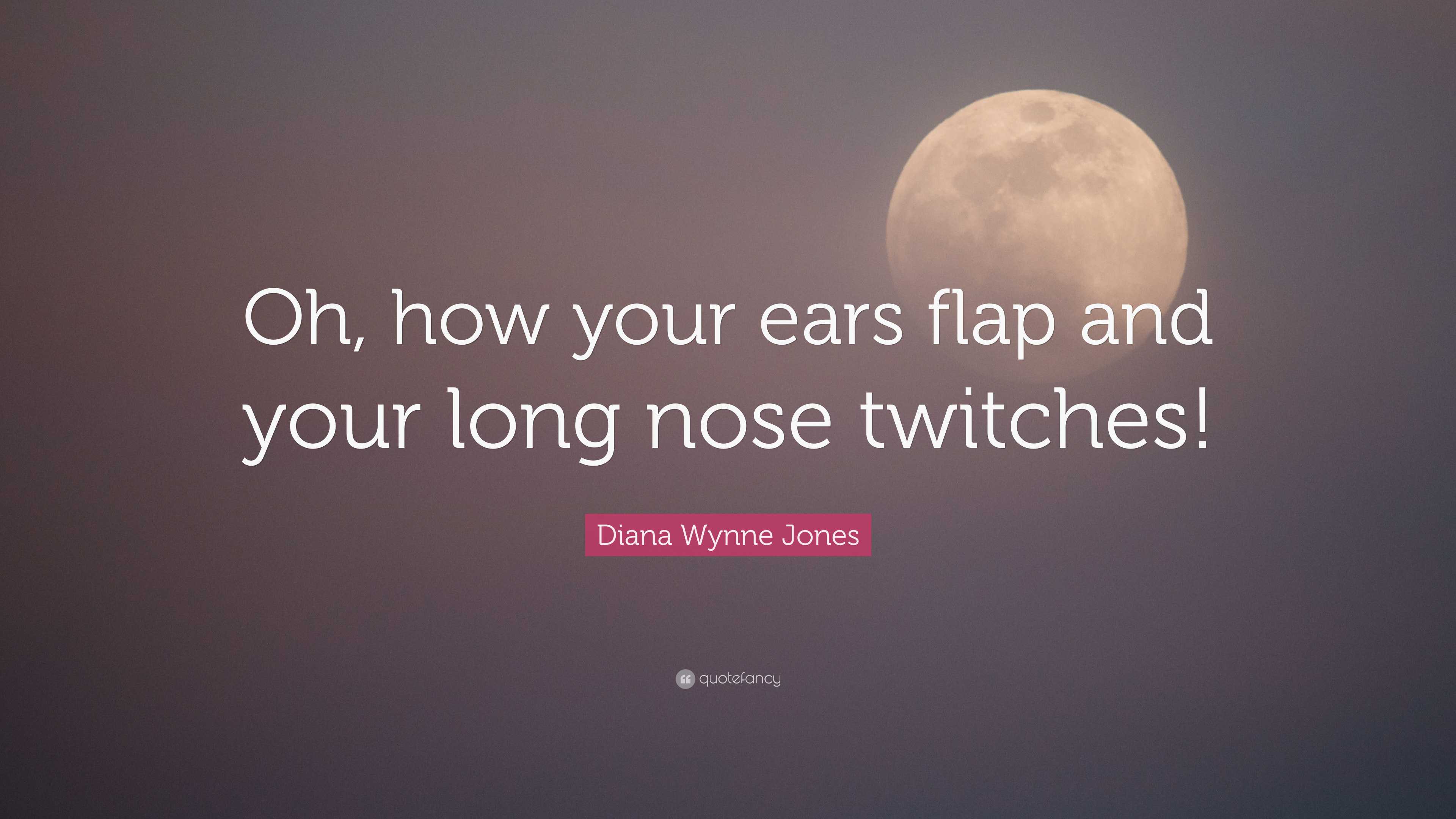 Diana Wynne Jones Quote: “Oh, how your ears flap and your long nose ...