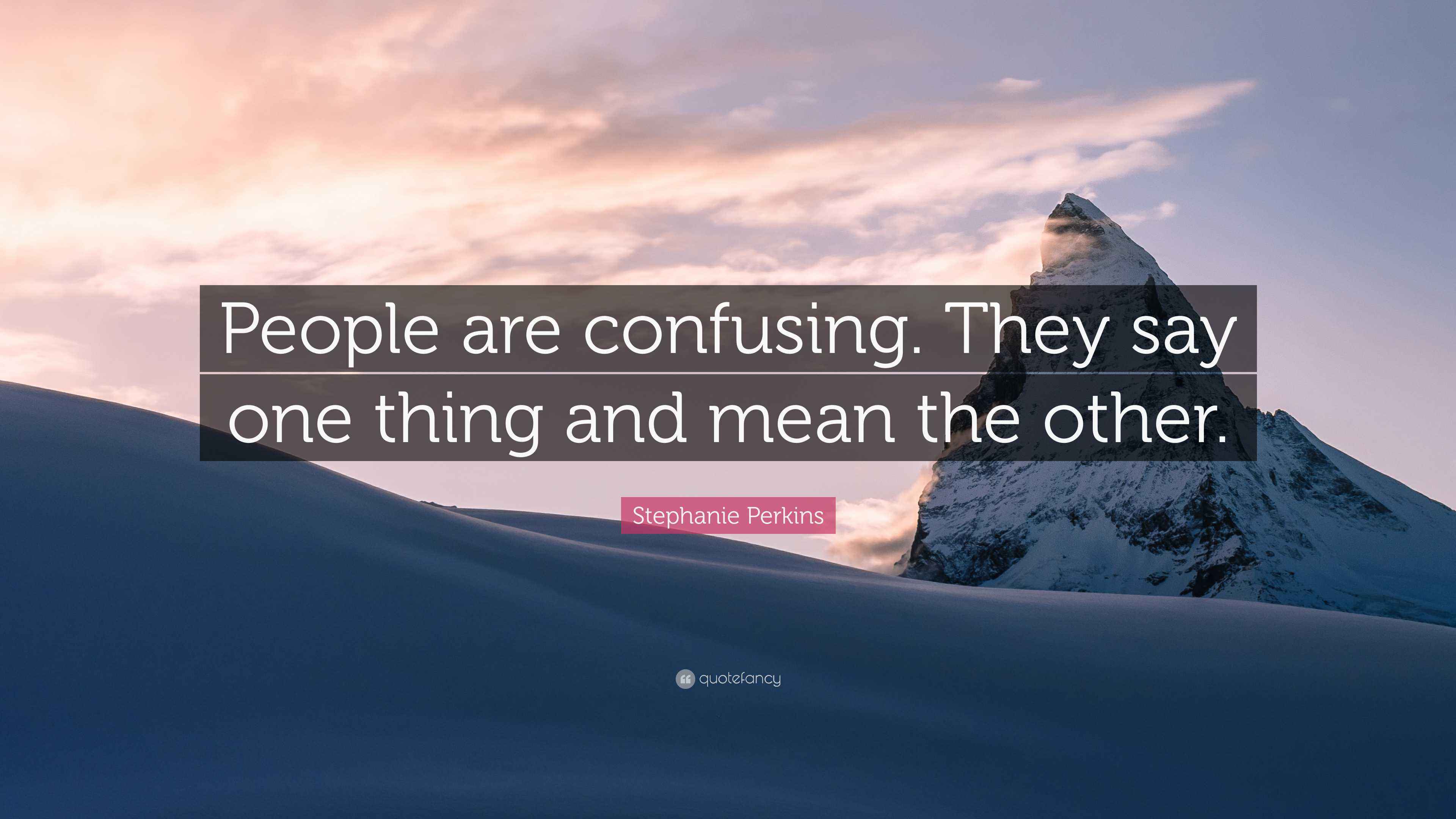 Stephanie Perkins Quote: “People are confusing. They say one thing and ...
