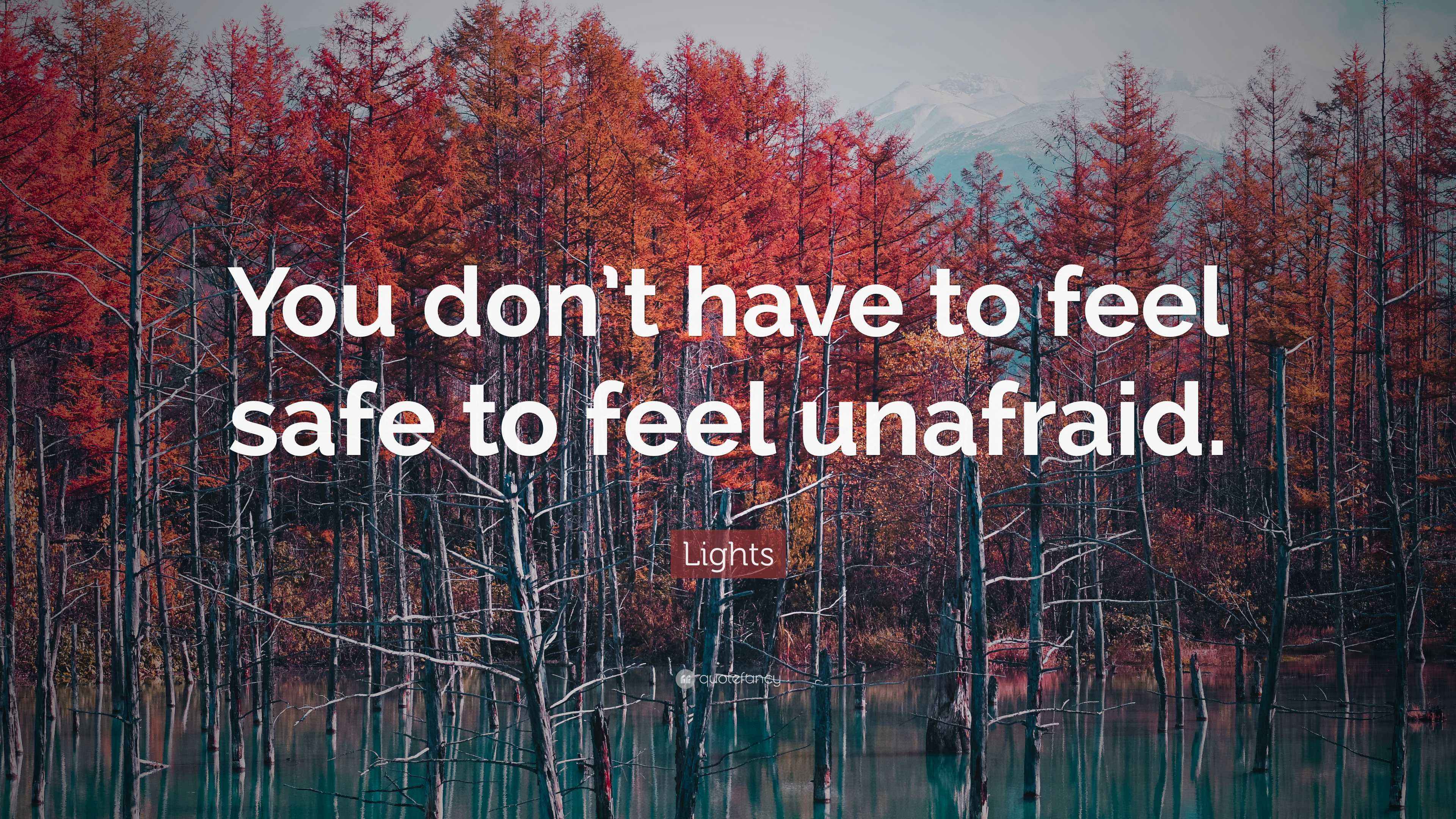Lights Quote: “You don’t have to feel safe to feel unafraid.”