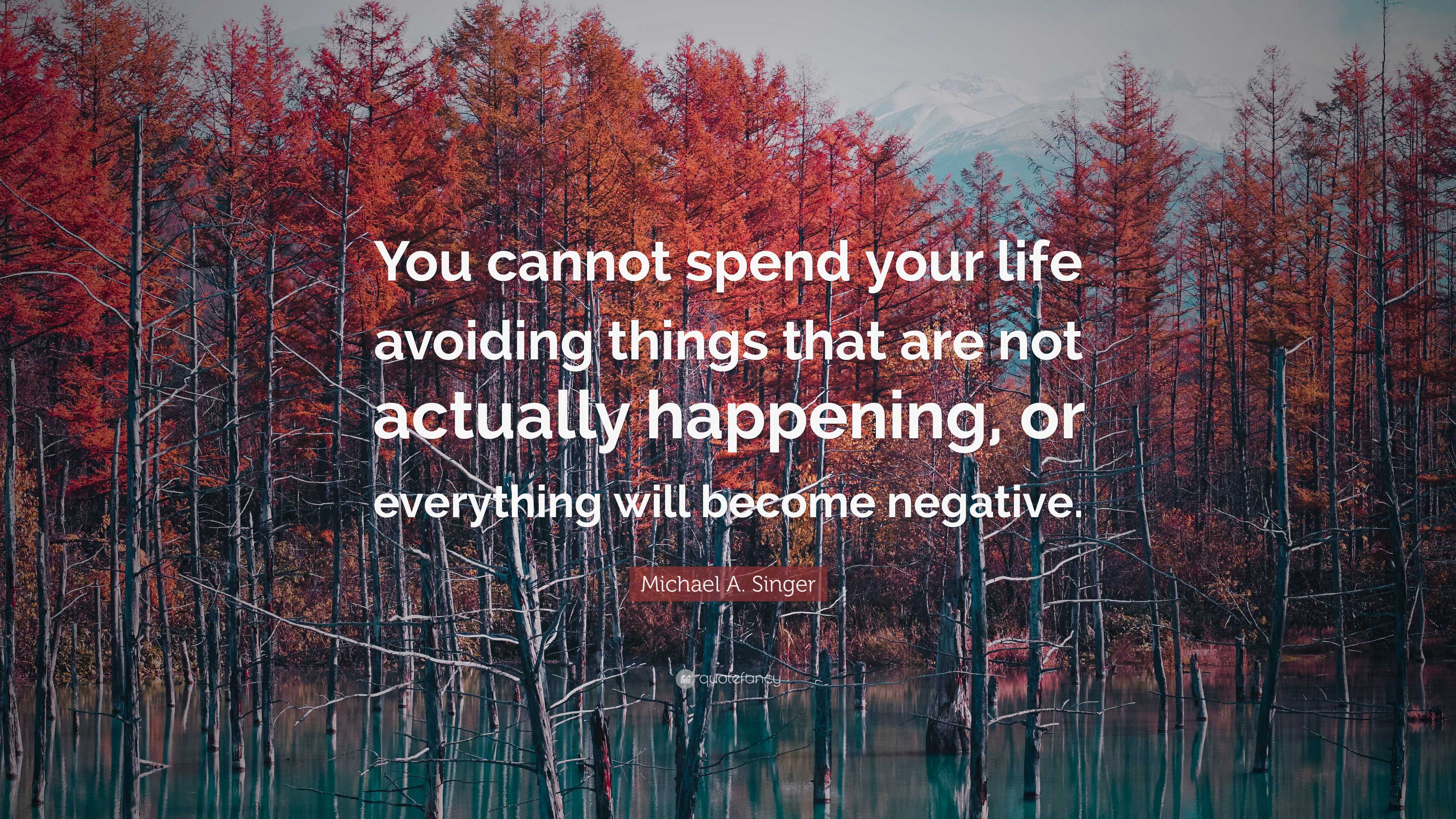 Michael A. Singer Quote: “You cannot spend your life avoiding things ...