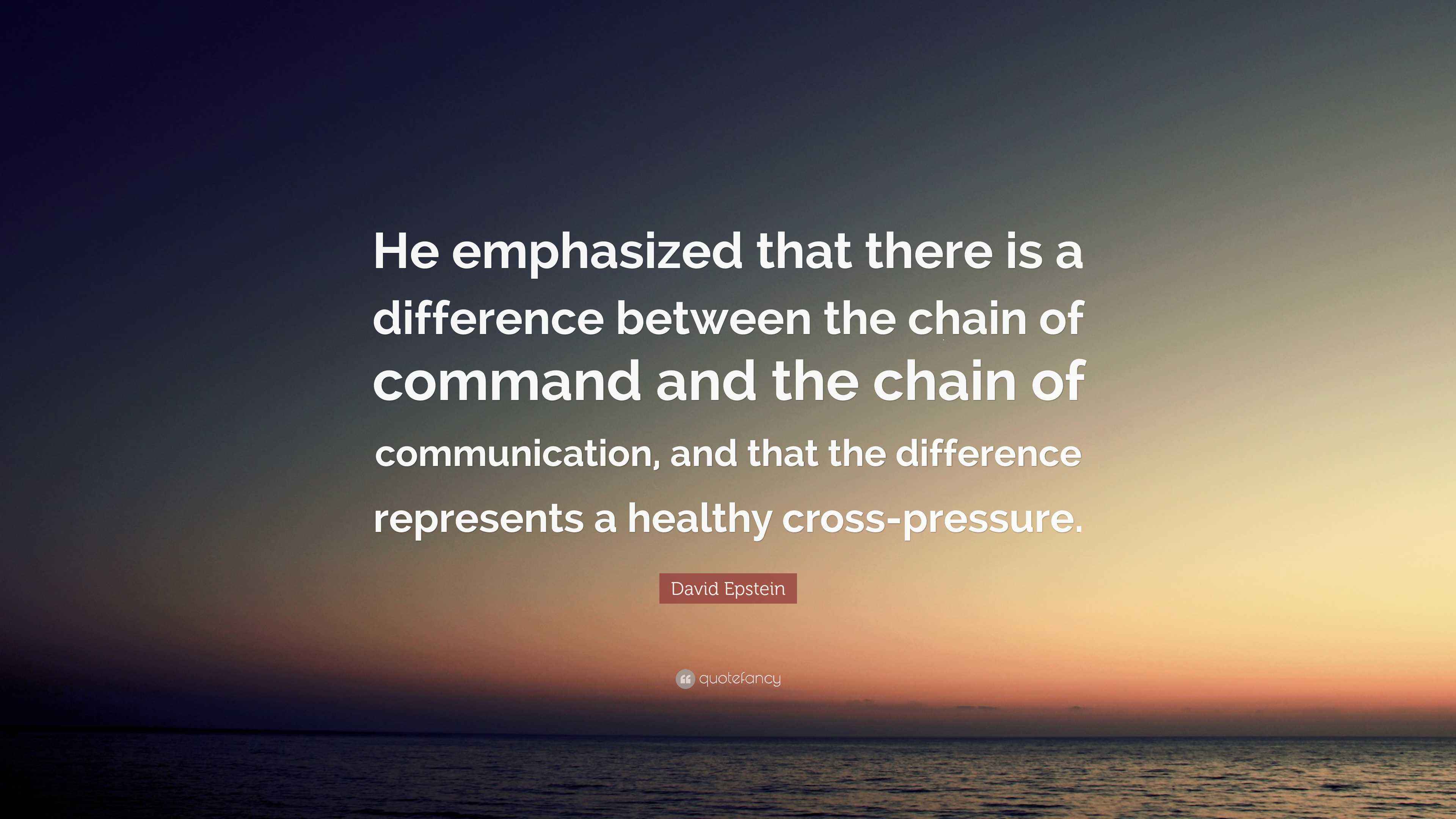 David Epstein Quote: “He emphasized that there is a difference between ...