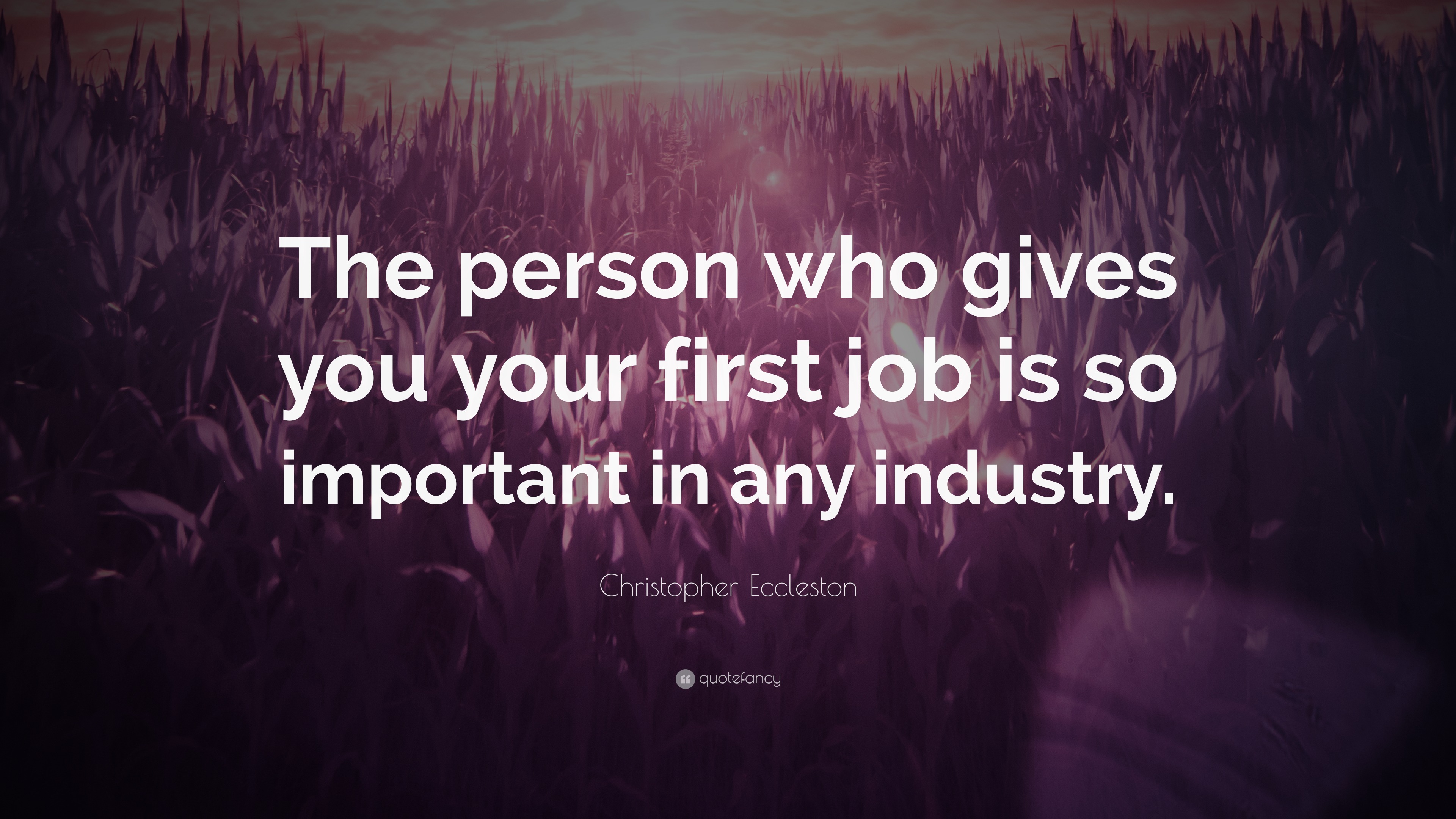 Christopher Eccleston Quote: “The person who gives you your first job ...