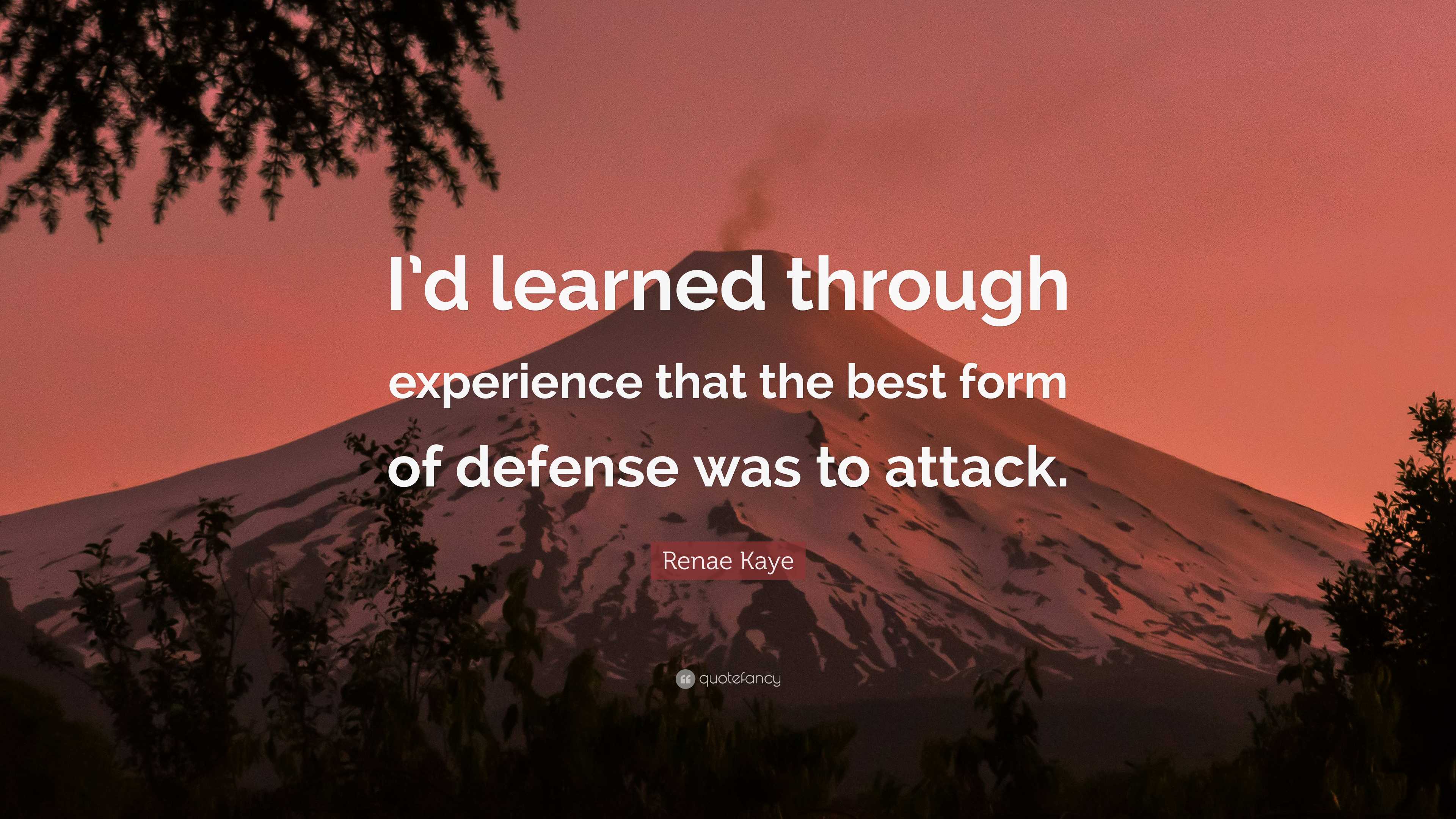 Renae Kaye Quote: “I’d learned through experience that the best form of ...