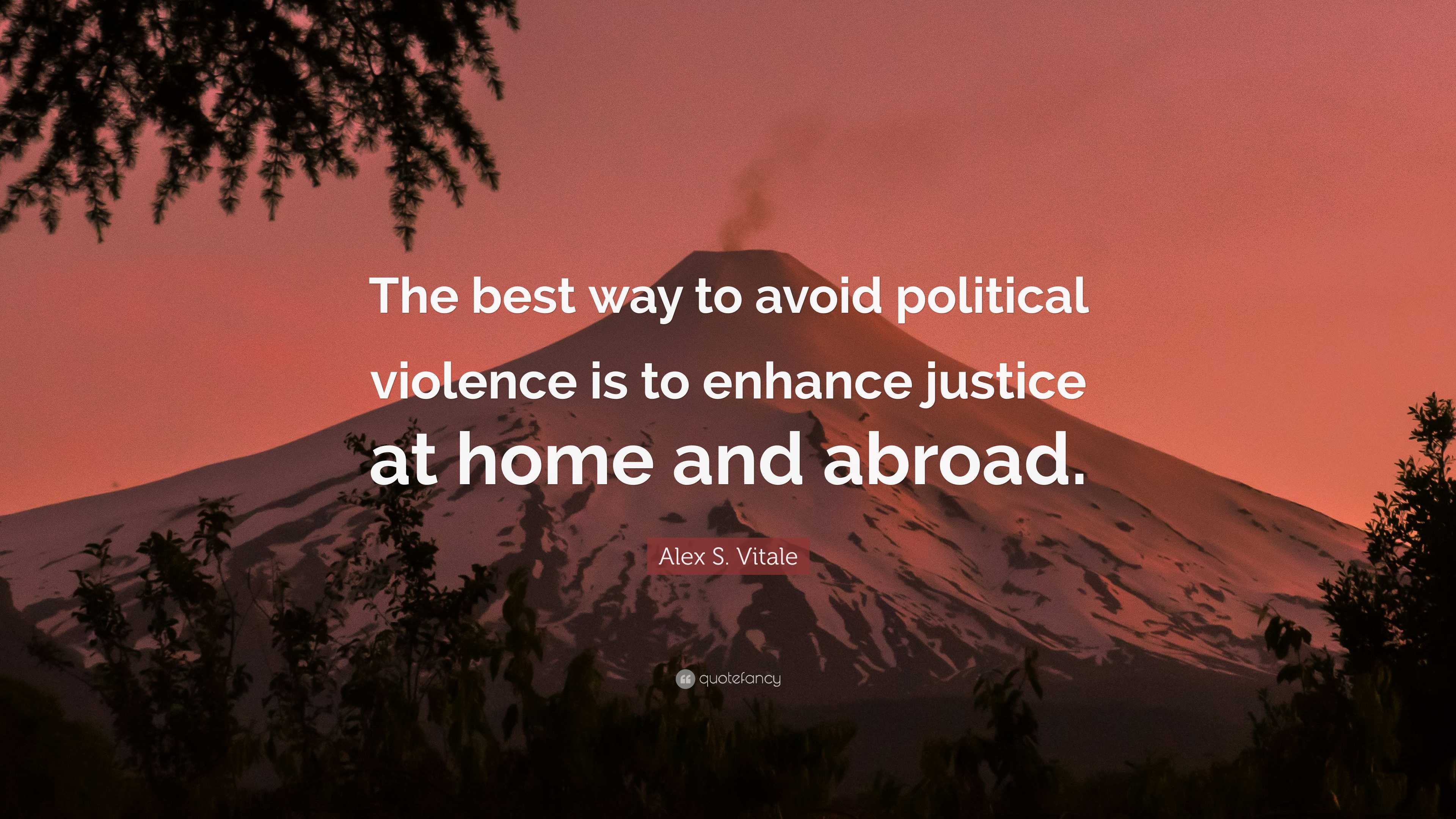 Alex S. Vitale Quote: “The best way to avoid political violence is to ...