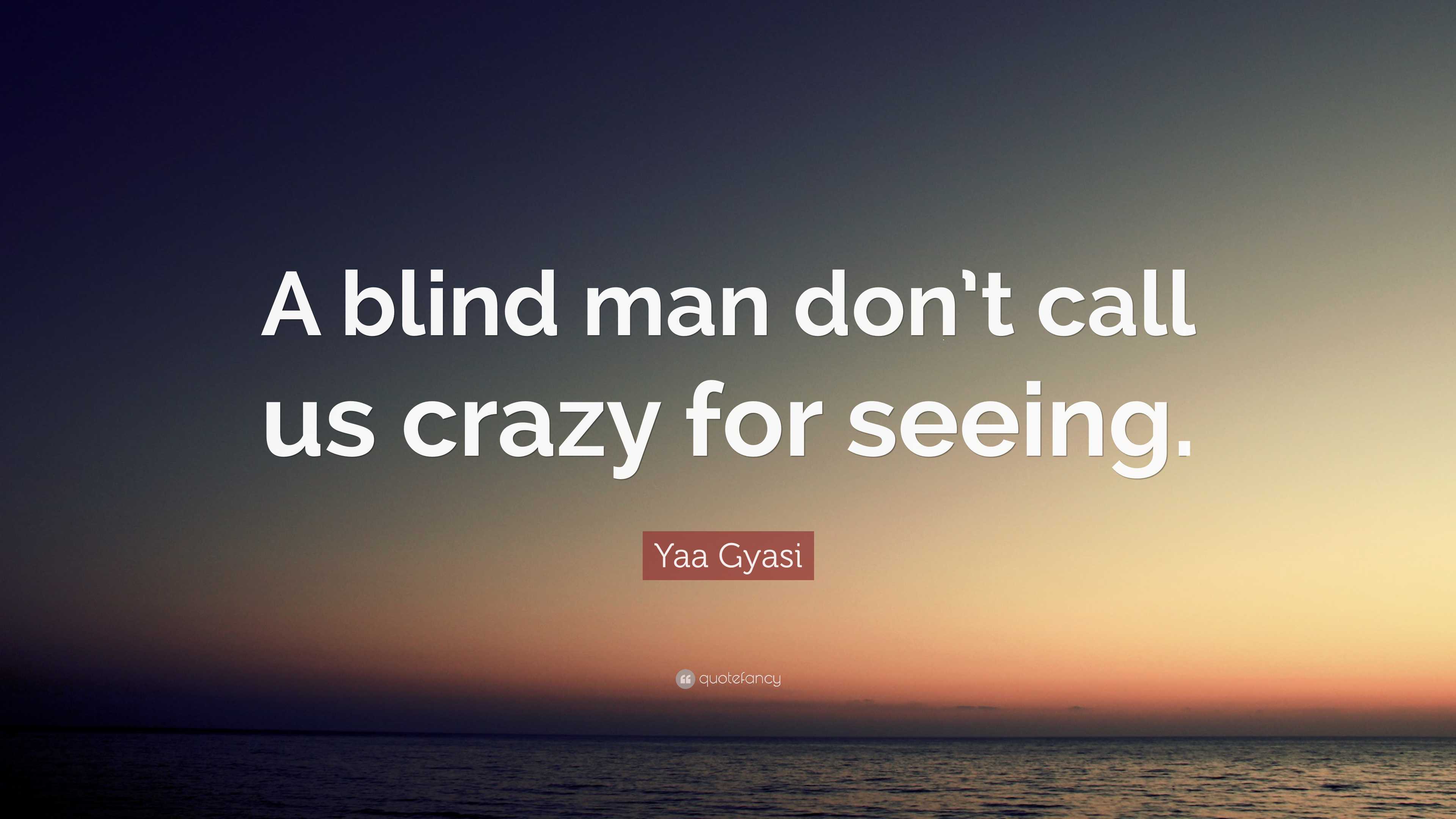 Yaa Gyasi Quote: “A blind man don’t call us crazy for seeing.”