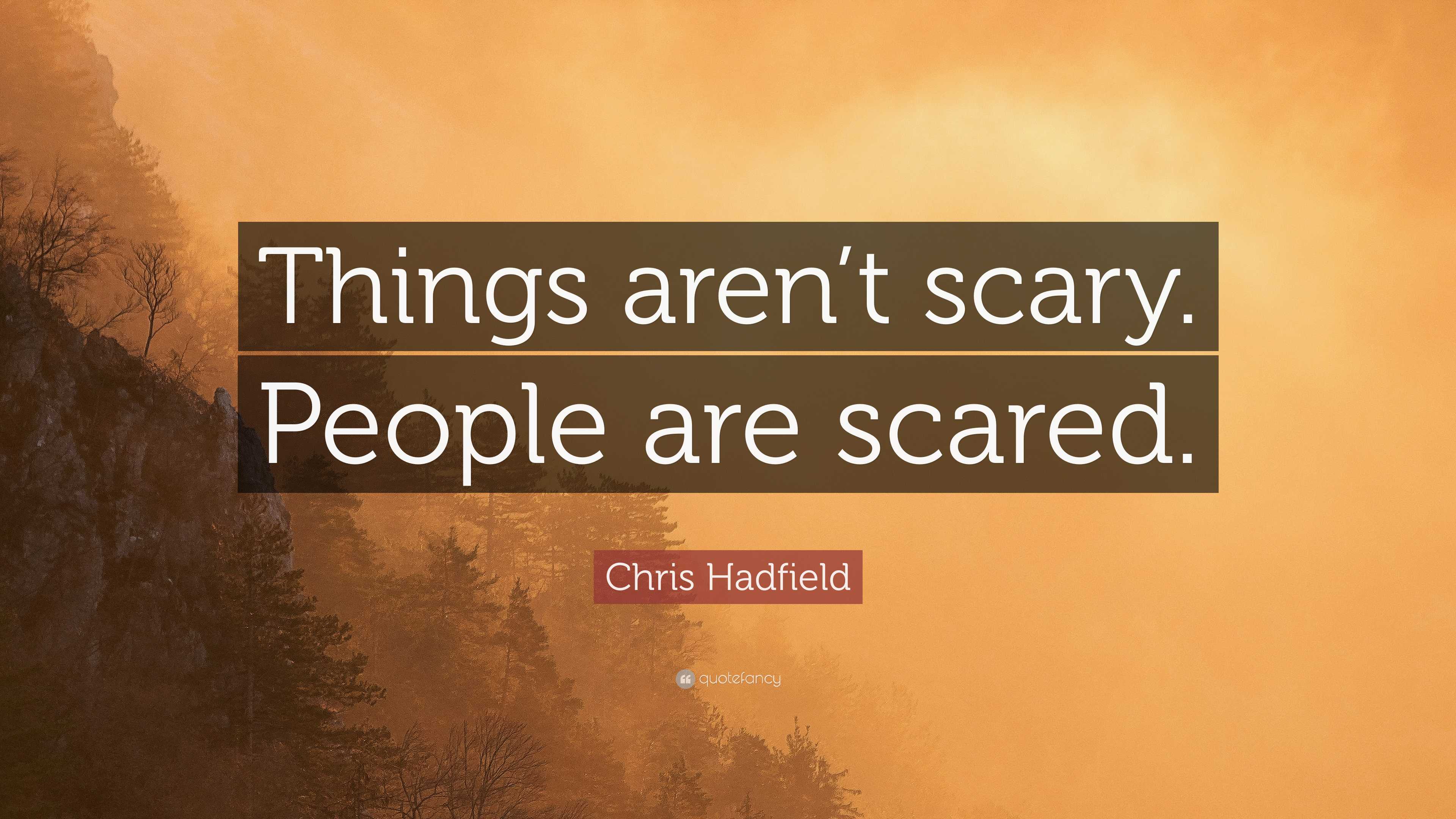 Chris Hadfield Quote: “Things aren’t scary. People are scared.”