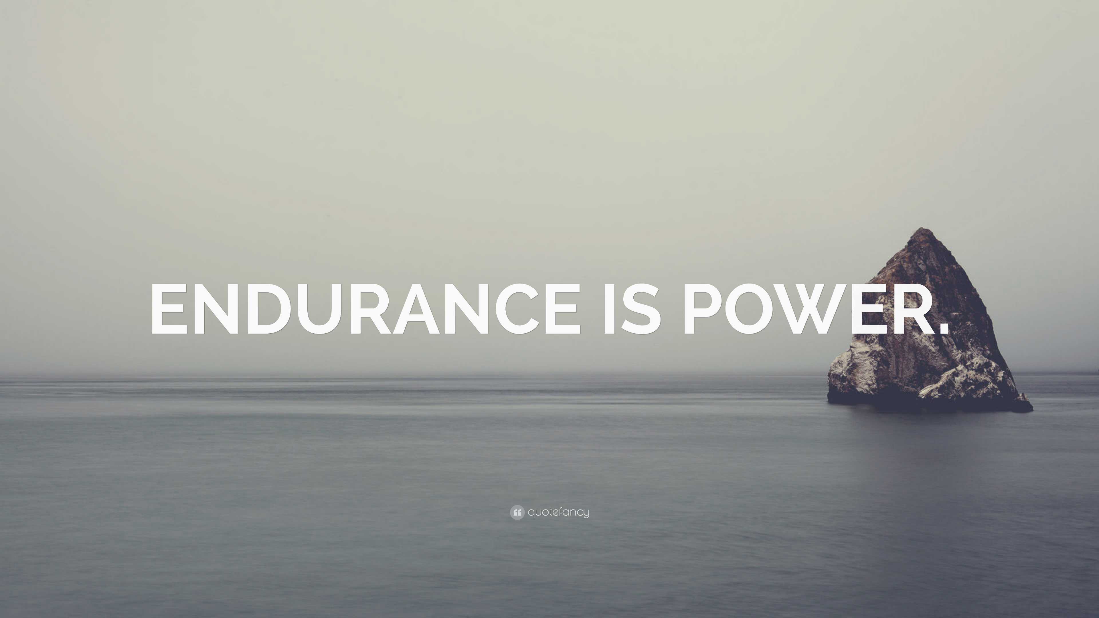 “ENDURANCE IS POWER.” Wallpaper by QuoteFancy
