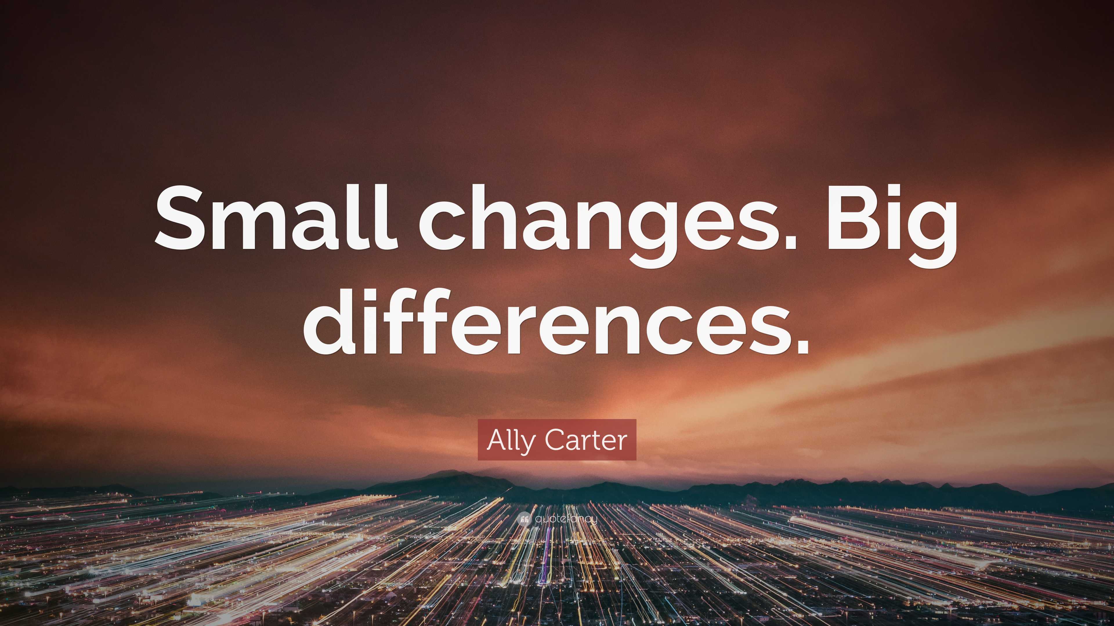 Ally Carter Quote: “Small changes. Big differences.”