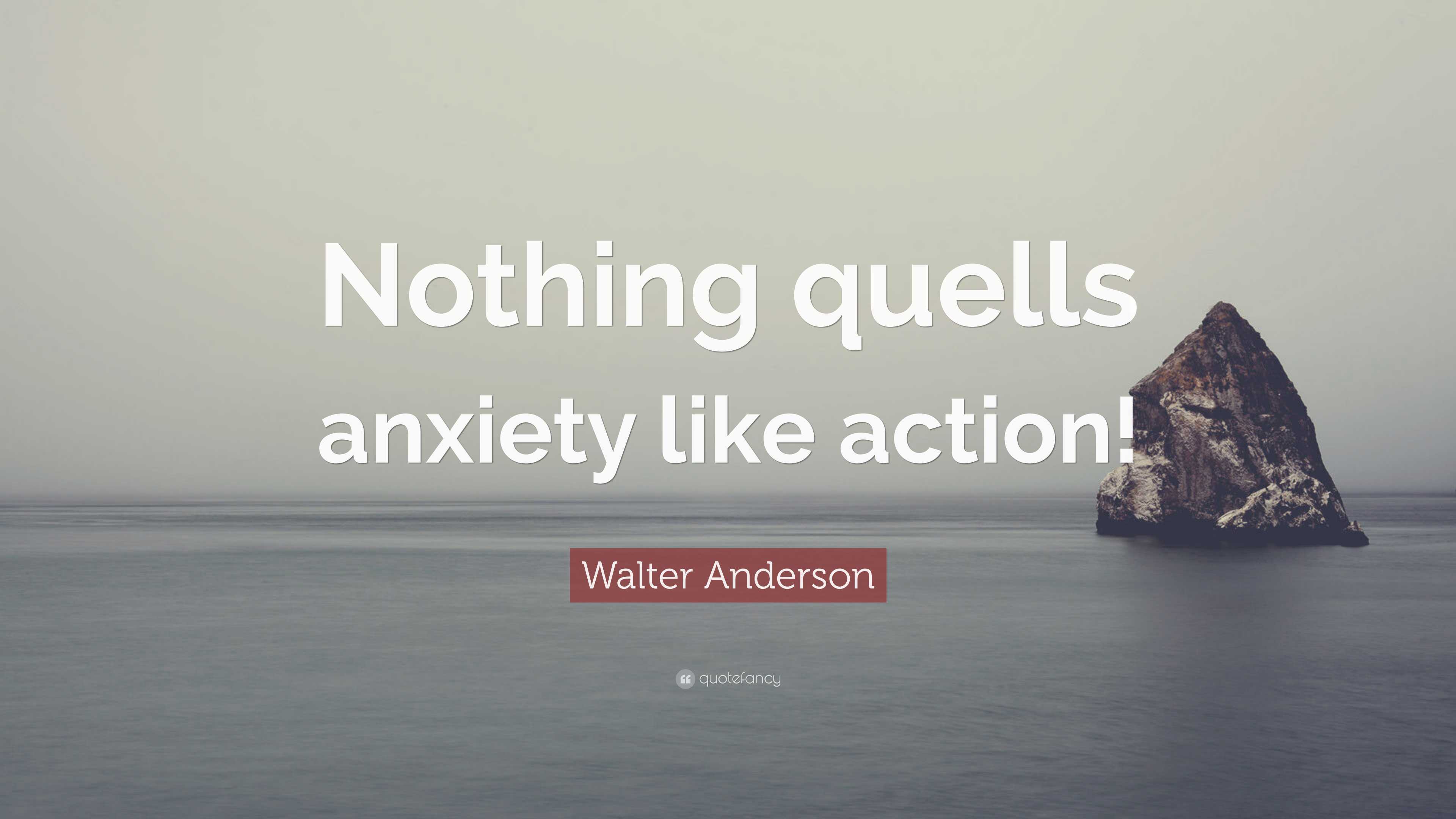 Walter Anderson Quote: “Nothing quells anxiety like action!”