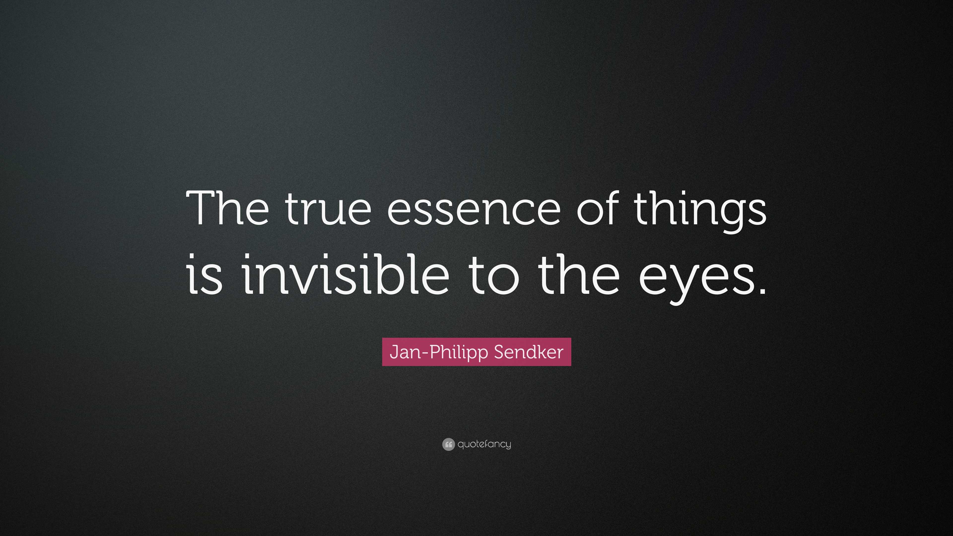 Jan-Philipp Sendker Quote: “The true essence of things is invisible to ...