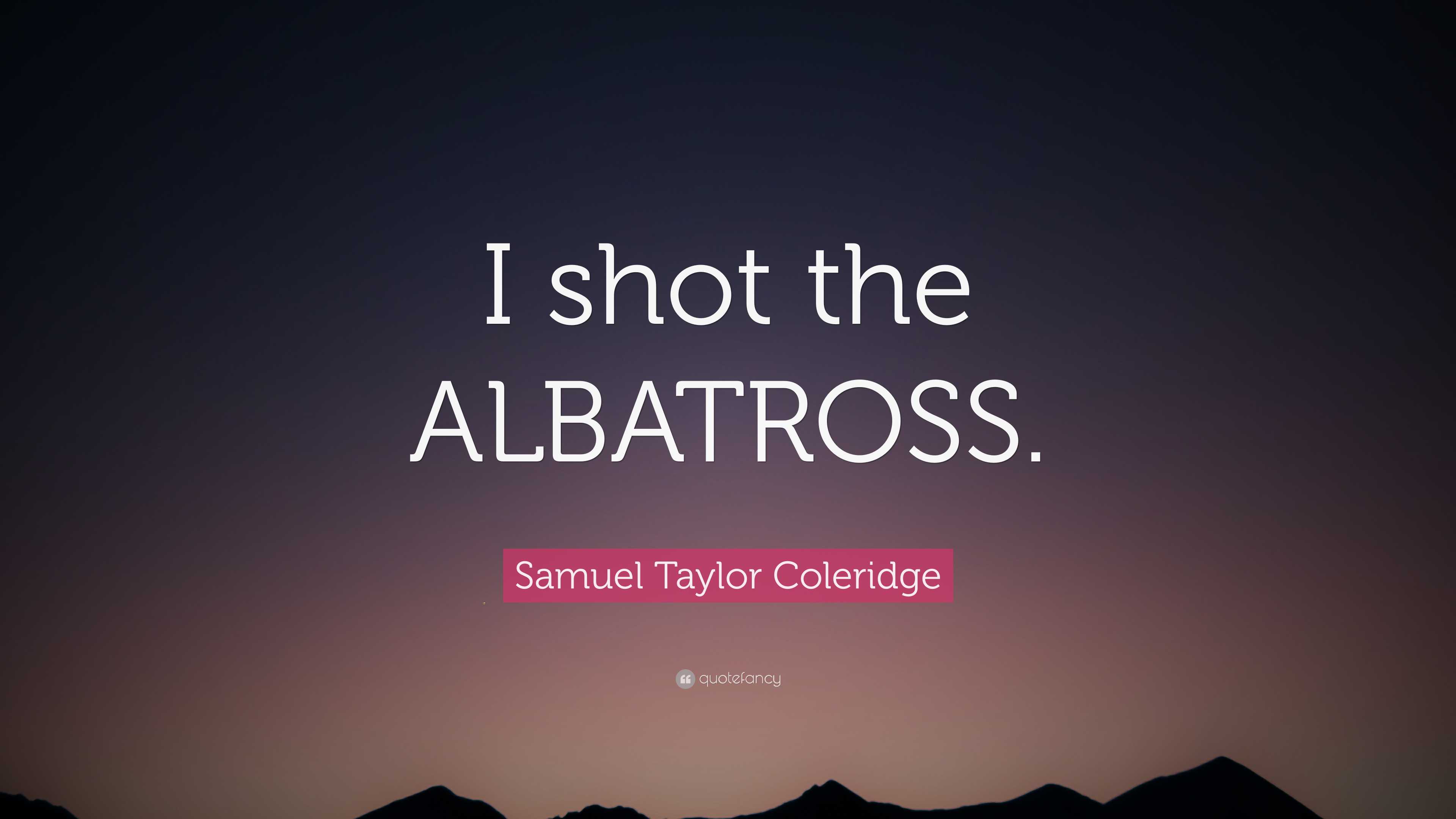 Samuel Taylor Coleridge Quote: “I shot the ALBATROSS.”
