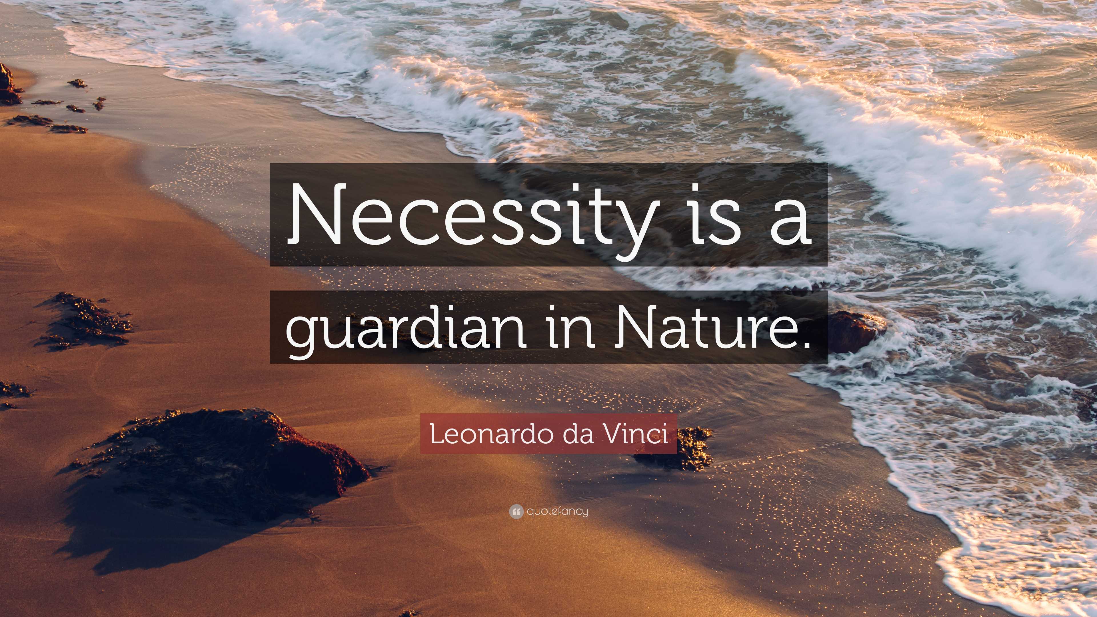 Leonardo da Vinci Quote: “Necessity is a guardian in Nature.”