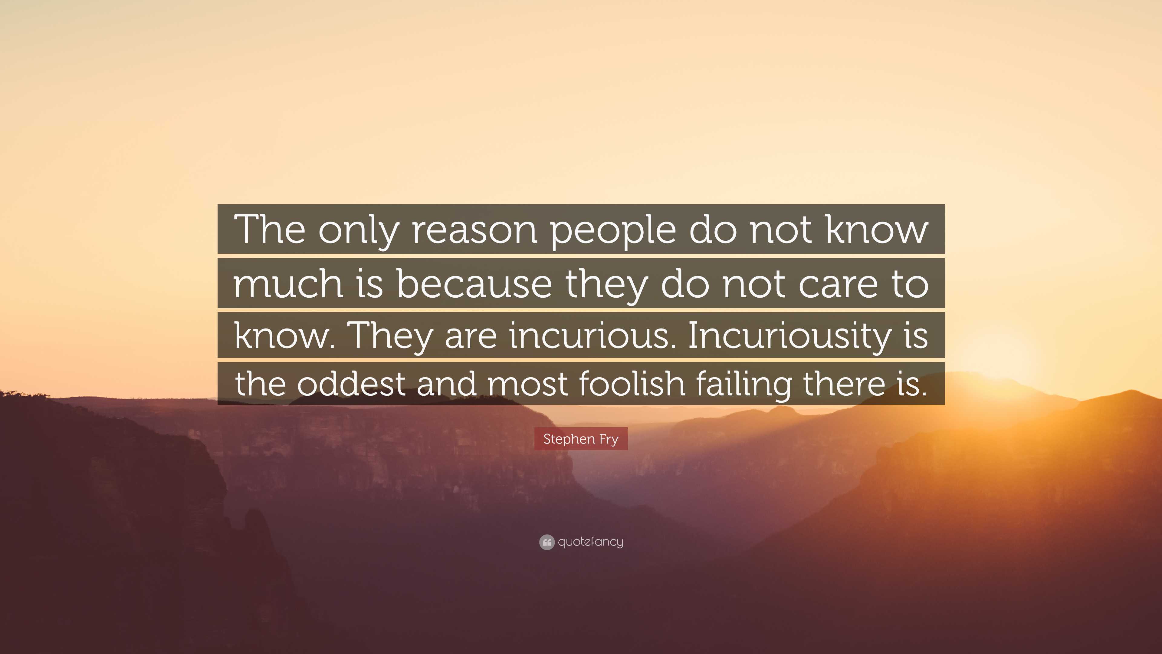 Stephen Fry Quote: “The only reason people do not know much is because ...