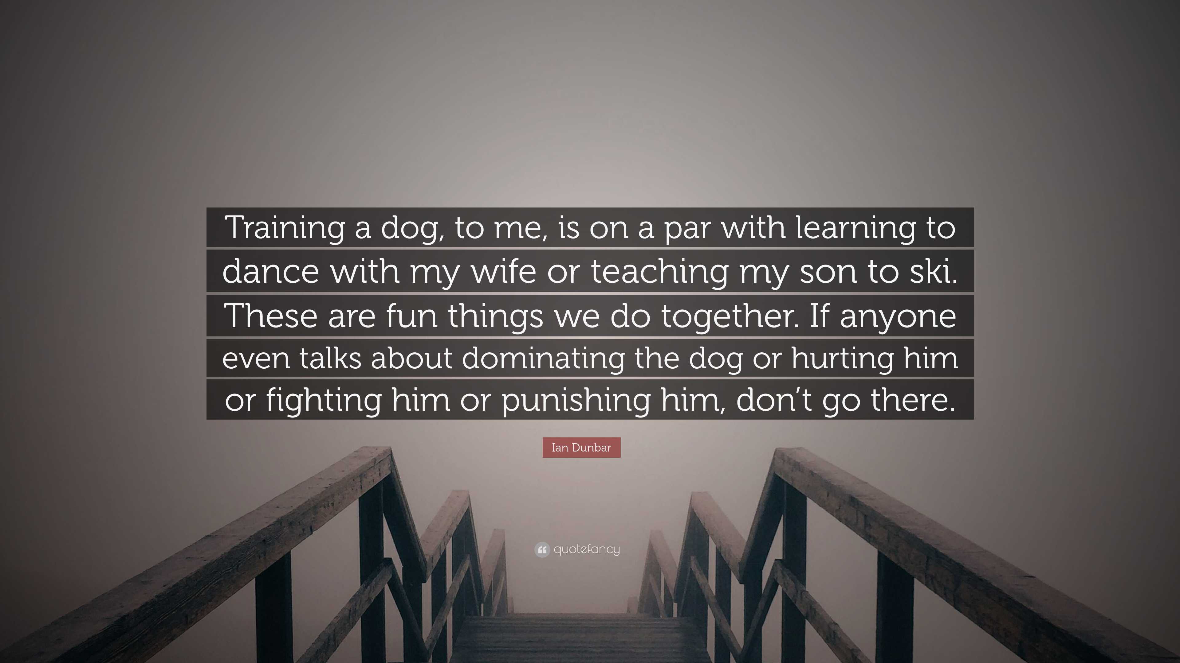 Ian Dunbar Quote: “Training a dog, to me, is on a par with learning to ...