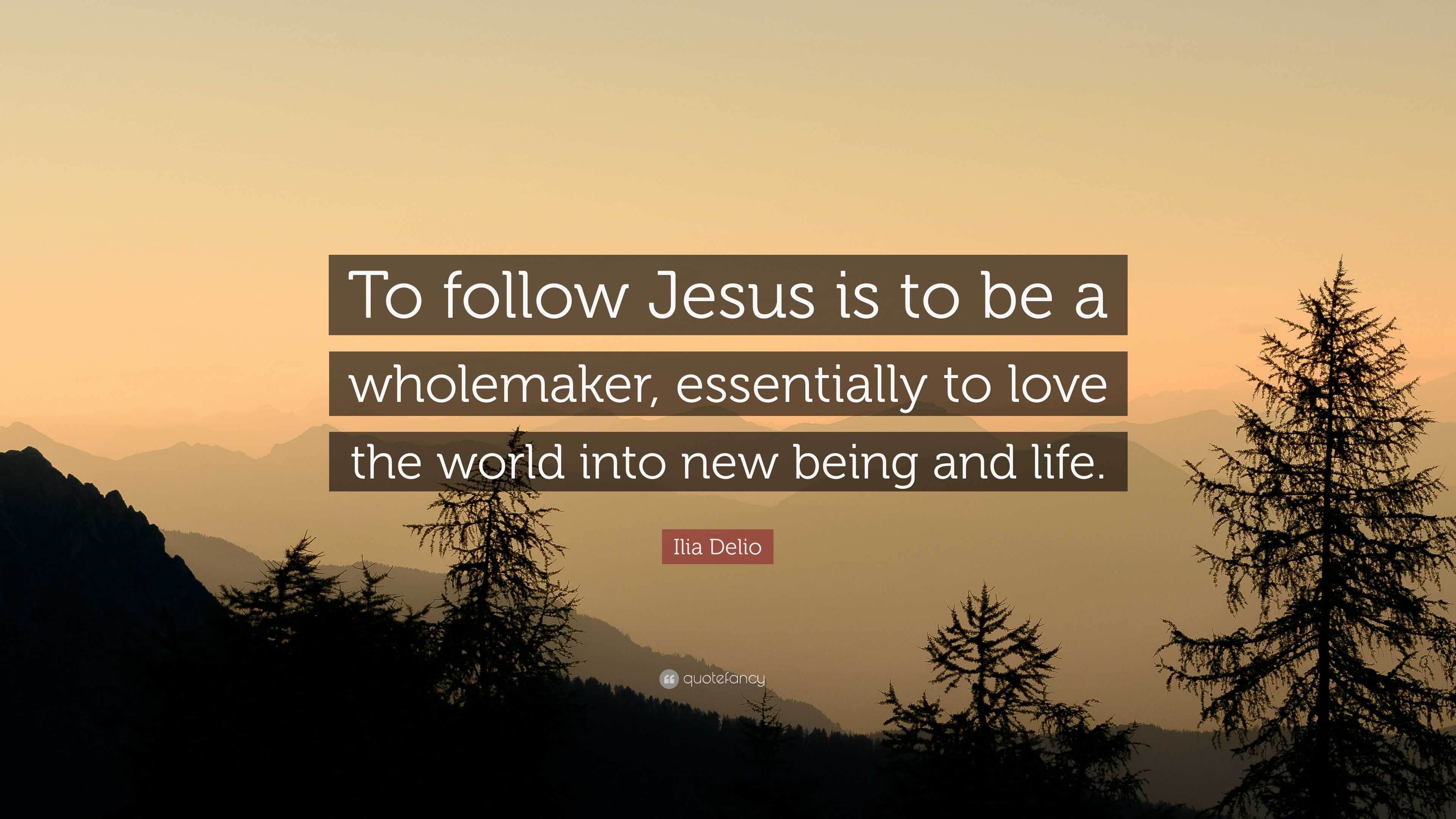 Ilia Delio Quote: “To follow Jesus is to be a wholemaker, essentially ...