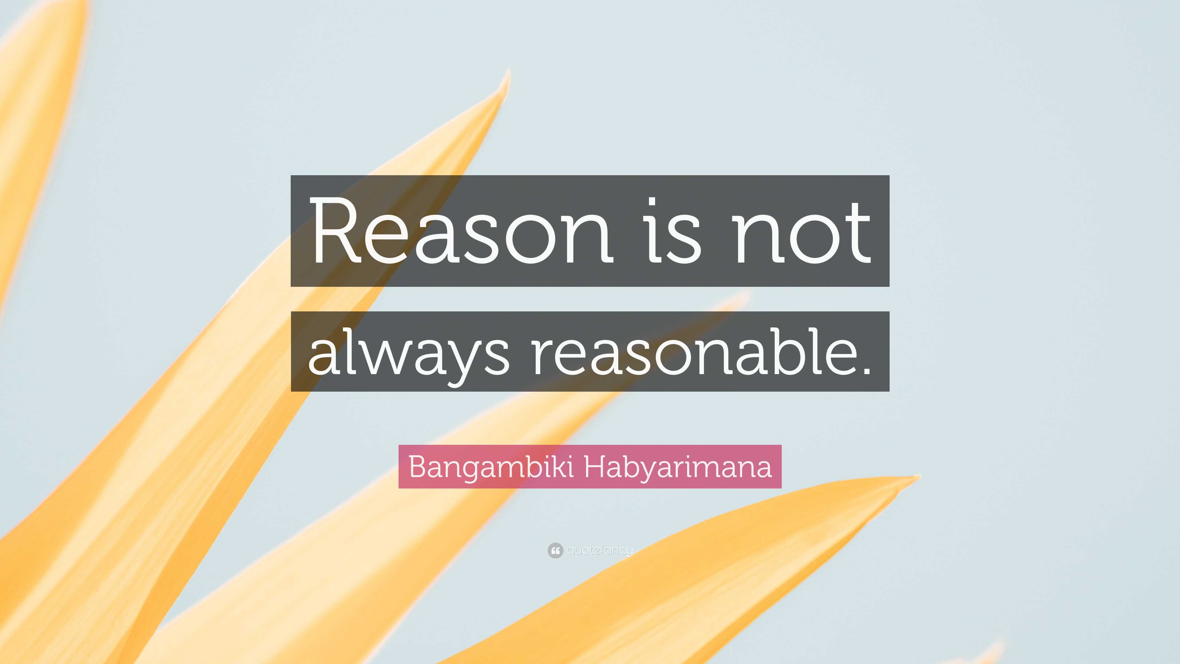 Bangambiki Habyarimana Quote: “Reason is not always reasonable.”