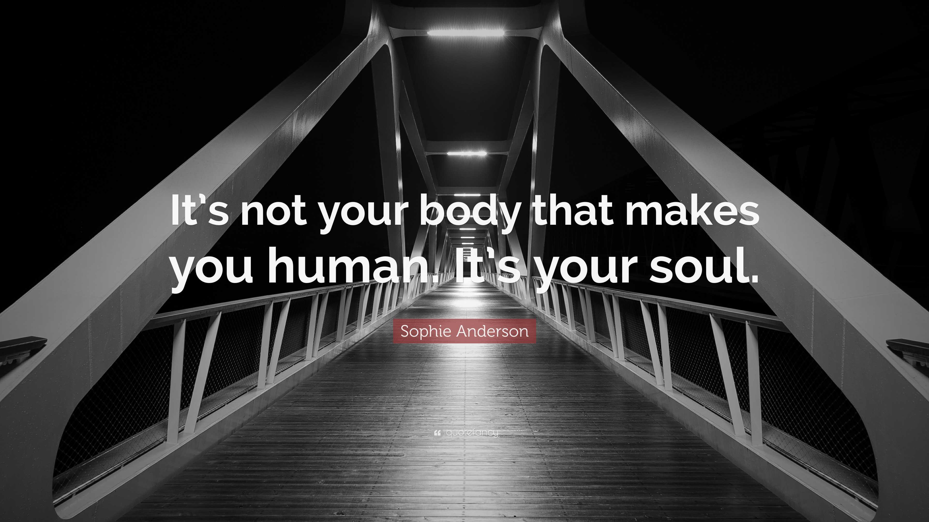 Sophie Anderson Quote: “It’s not your body that makes you human. It’s ...