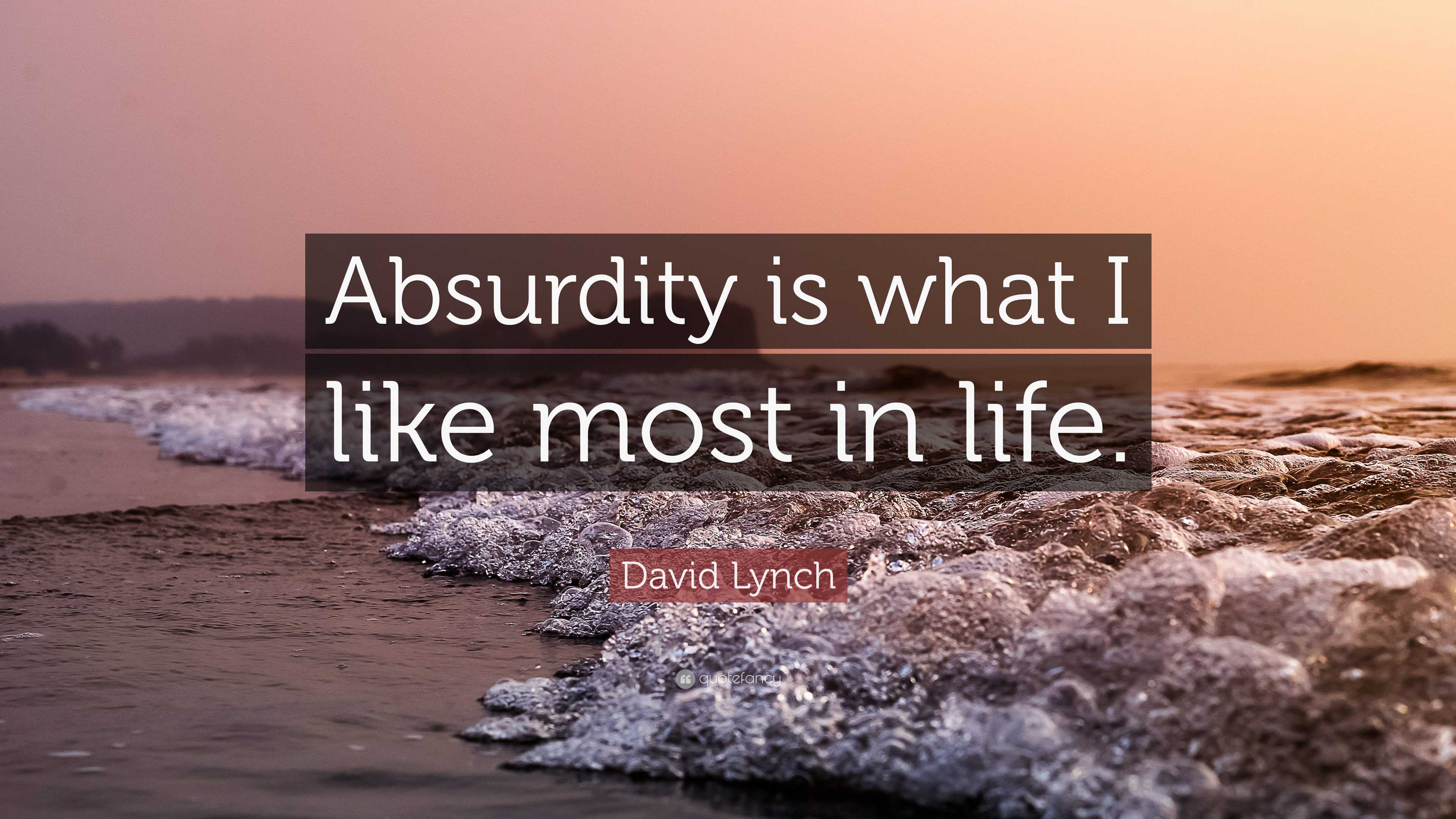 David Lynch Quote: “Absurdity is what I like most in life.”