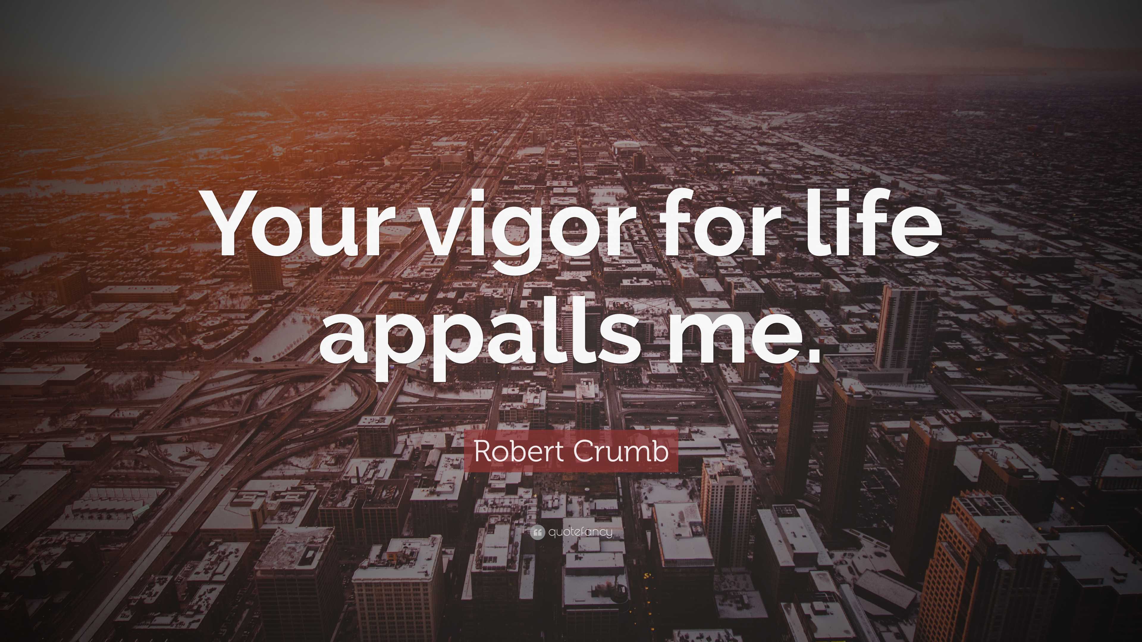 Robert Crumb Quote: “Your vigor for life appalls me.”