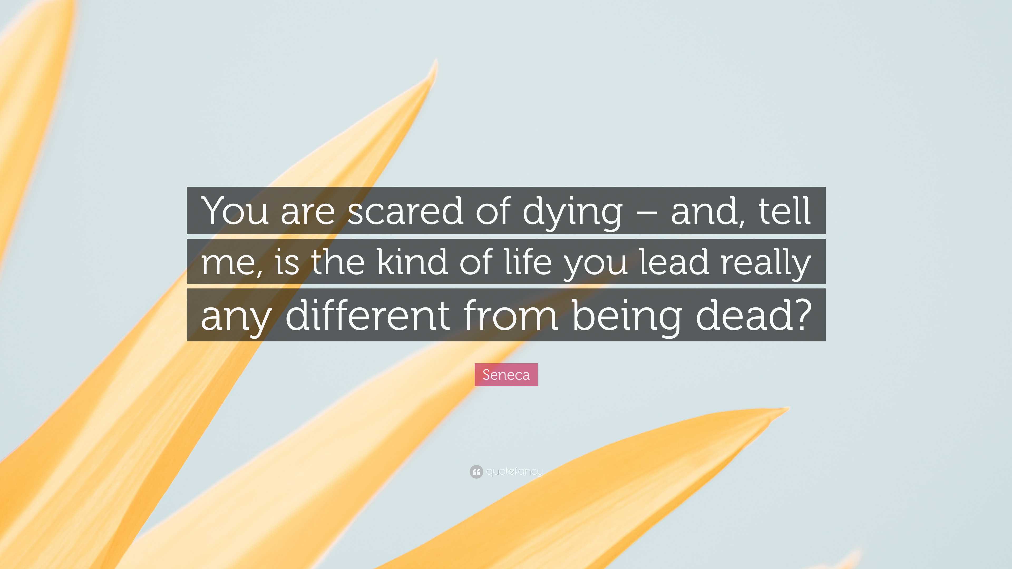 Seneca Quote: “You are scared of dying – and, tell me, is the kind of ...