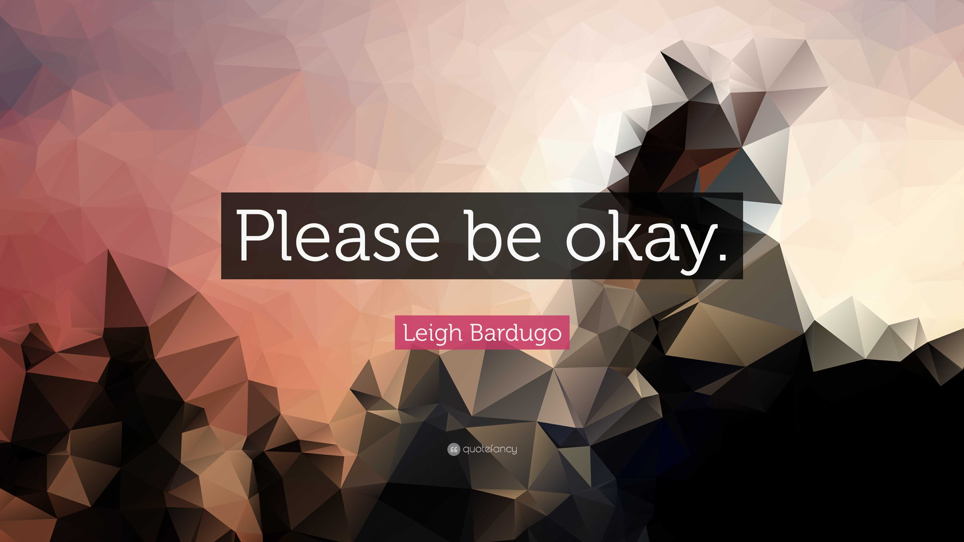 Leigh Bardugo Quote: “Please be okay.”