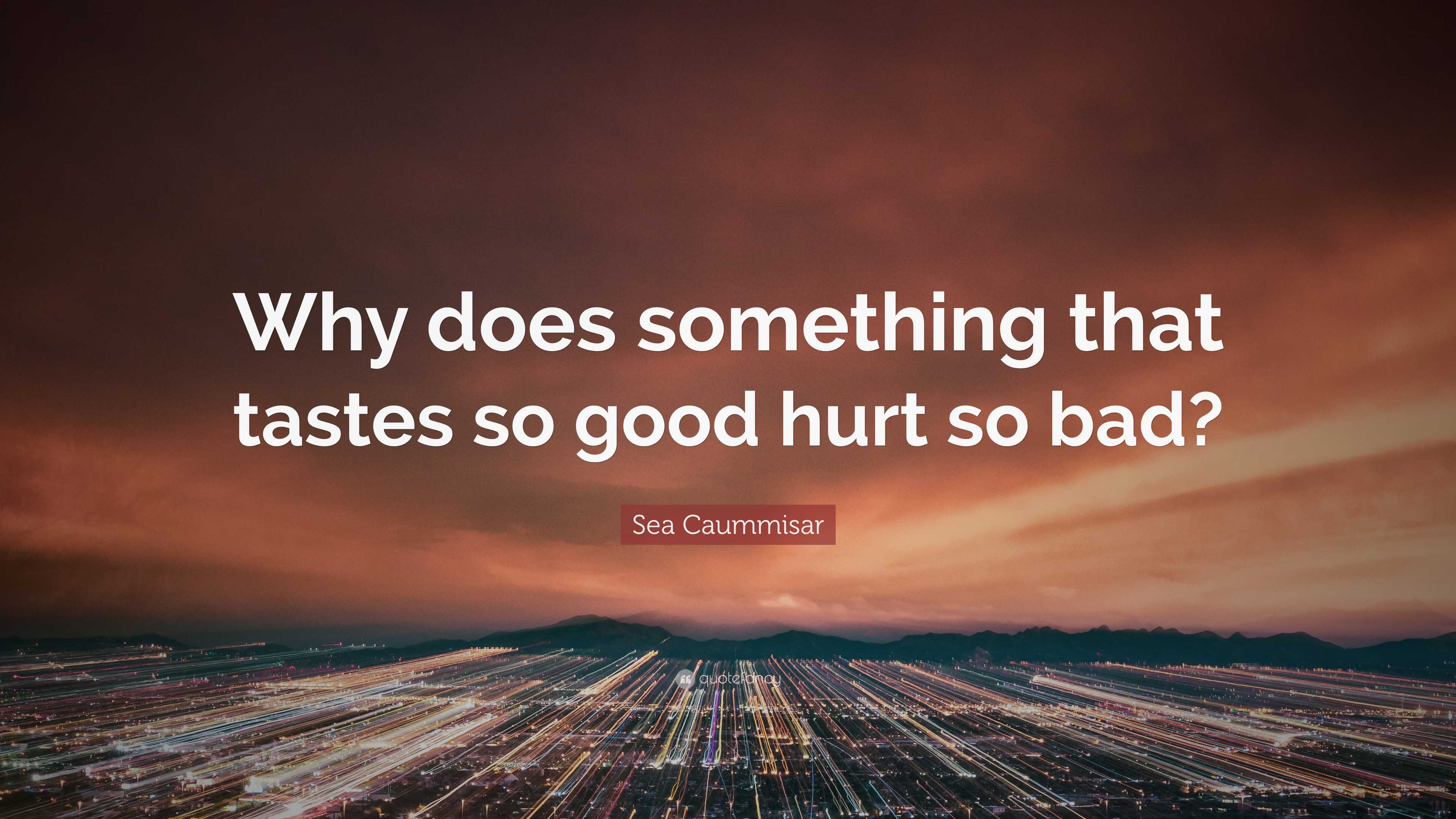 Sea Caummisar Quote: “Why does something that tastes so good hurt so bad?”