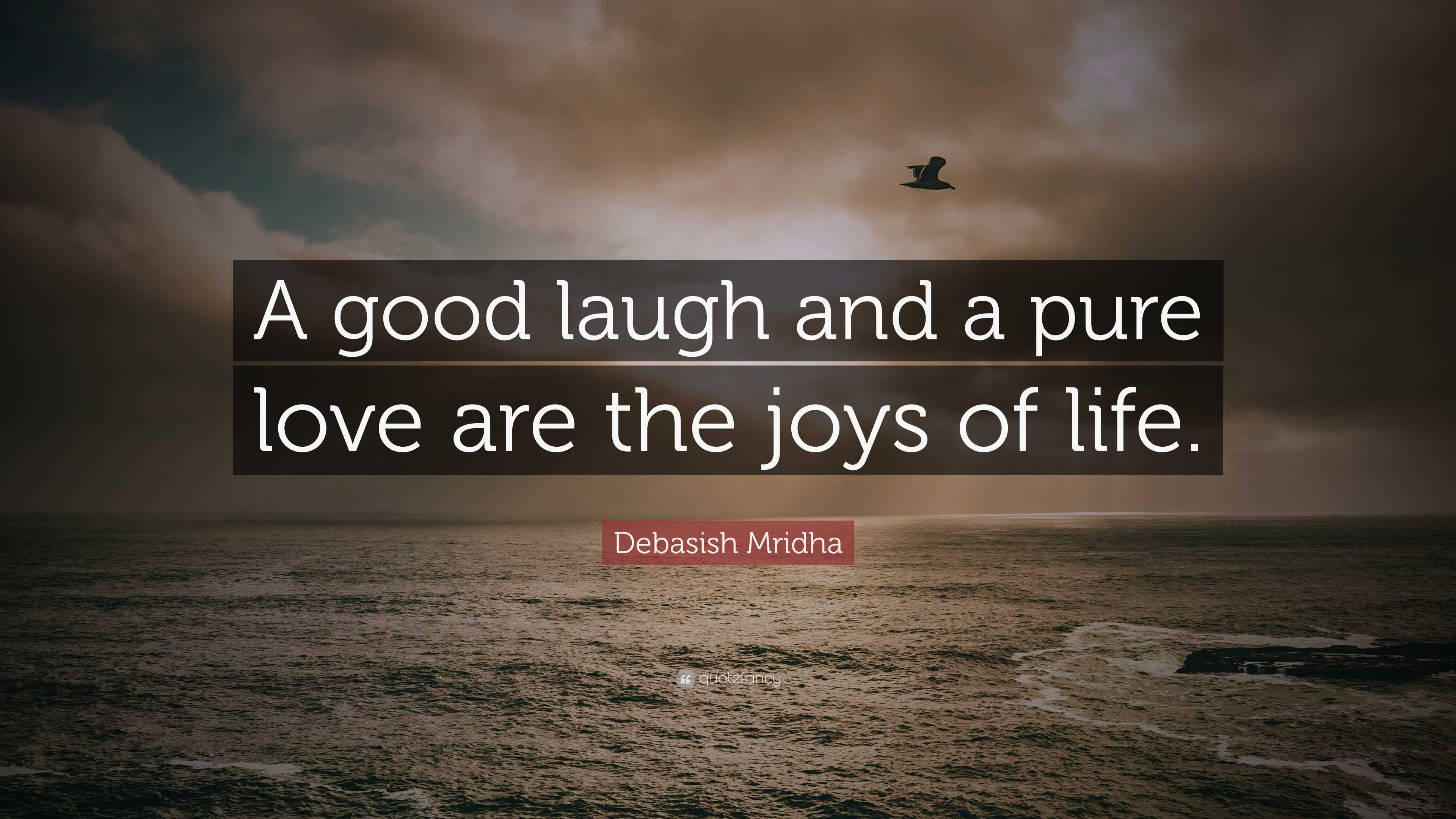 Debasish Mridha Quote: “A good laugh and a pure love are the joys of life.”