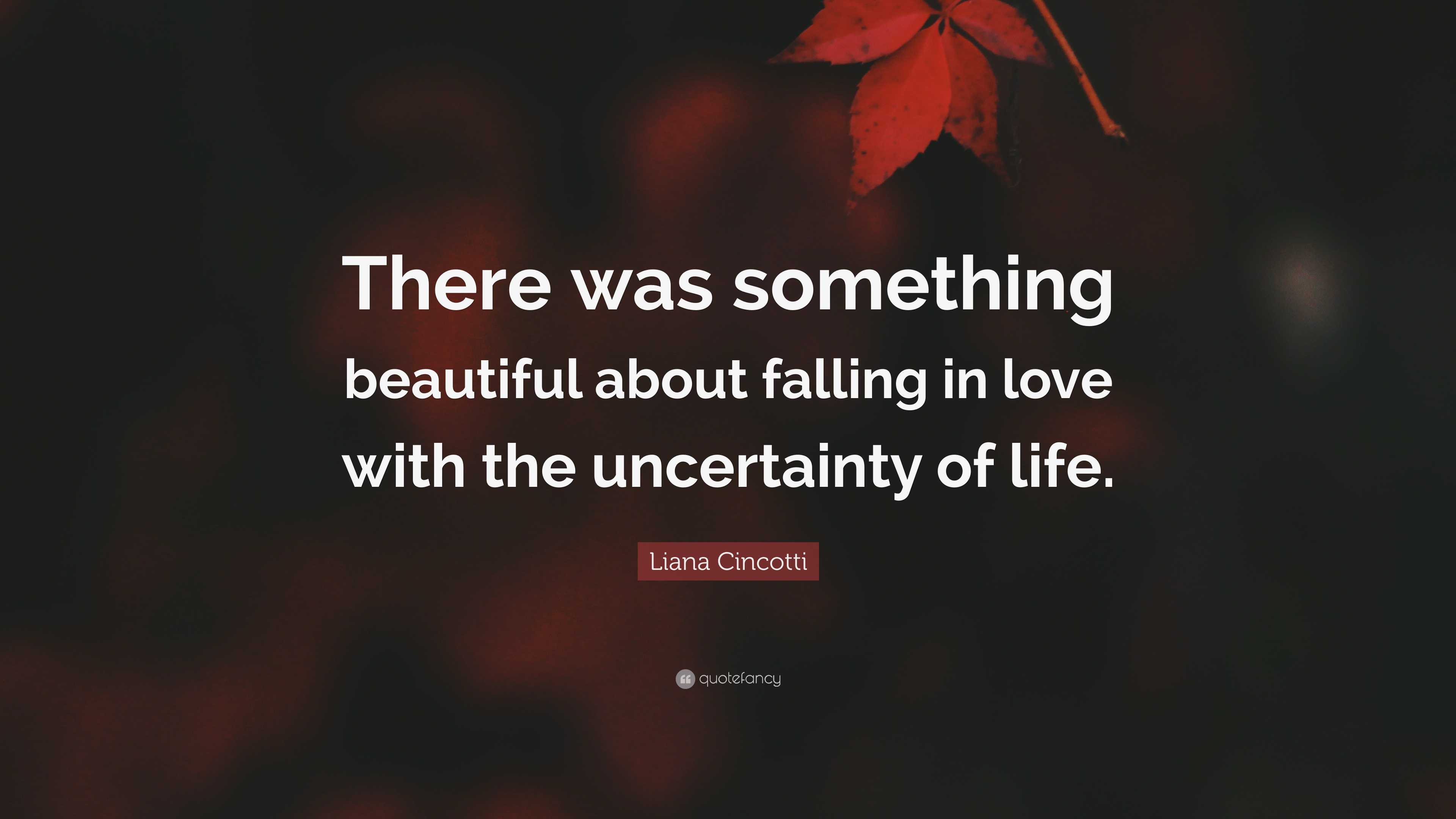 Liana Cincotti Quote: “There was something beautiful about falling in ...