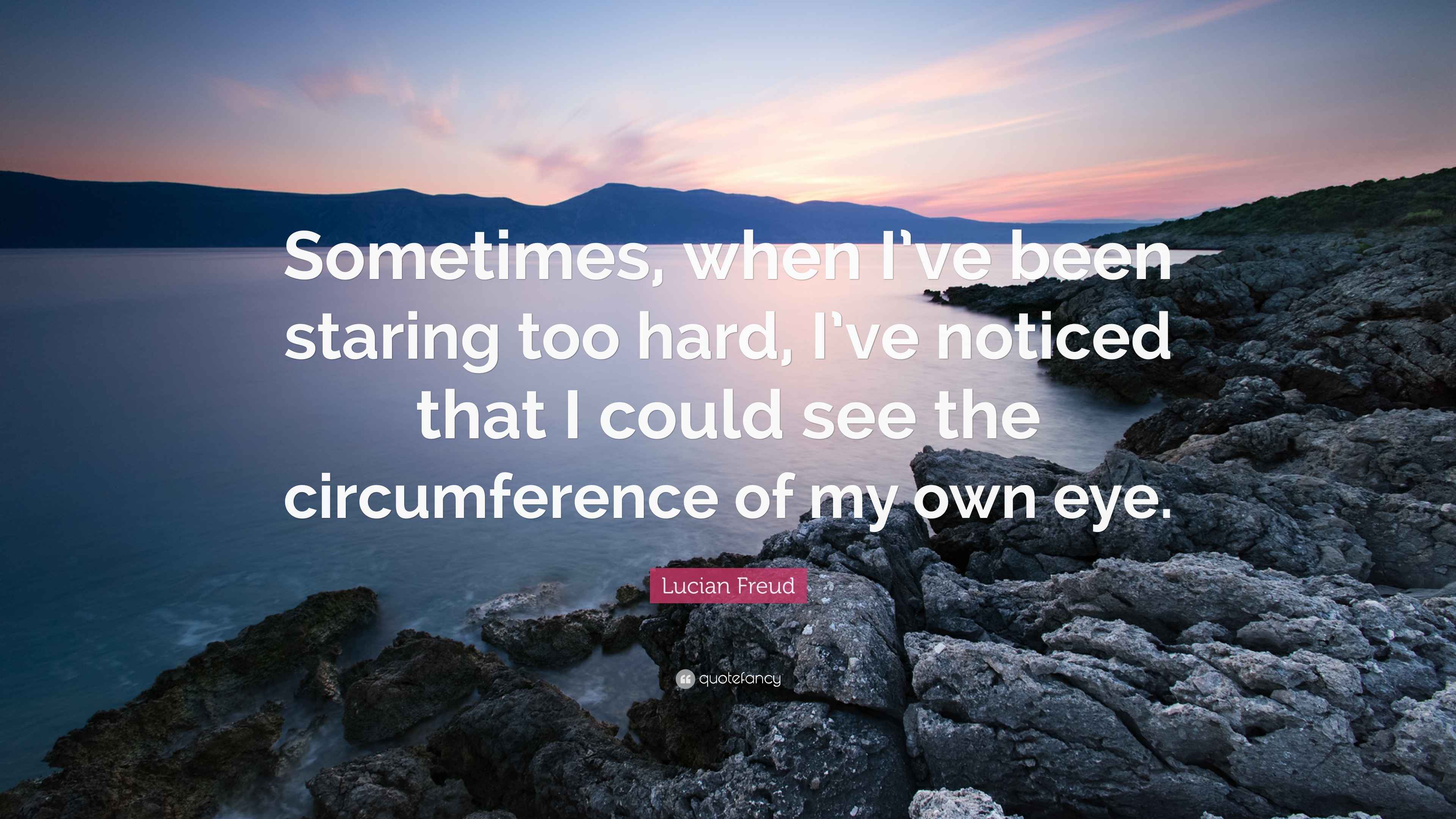 Lucian Freud Quote: “Sometimes, when I’ve been staring too hard, I’ve ...