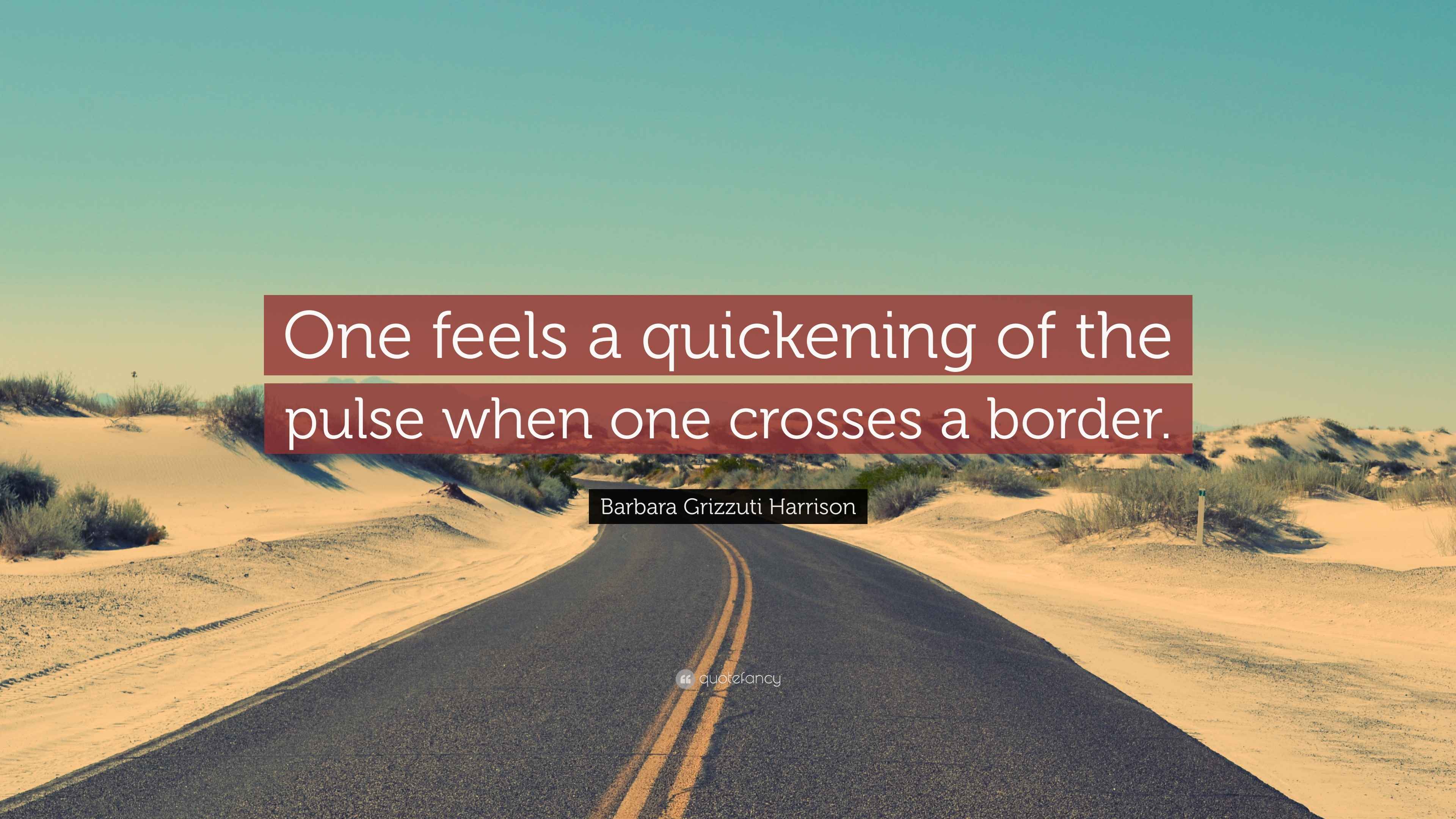 Barbara Grizzuti Harrison Quote: “One feels a quickening of the pulse ...