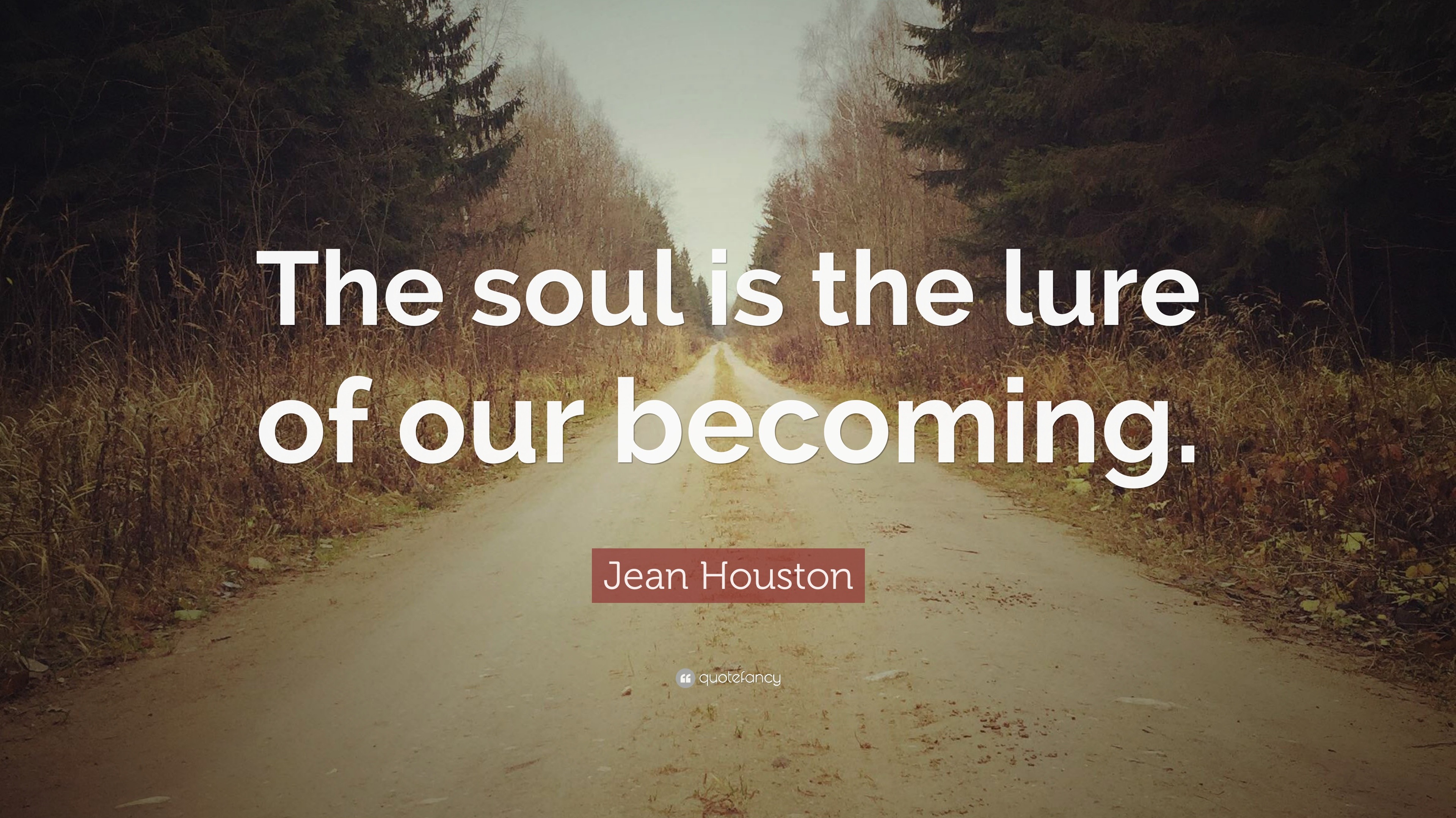 Jean Houston Quote: “The soul is the lure of our becoming.”