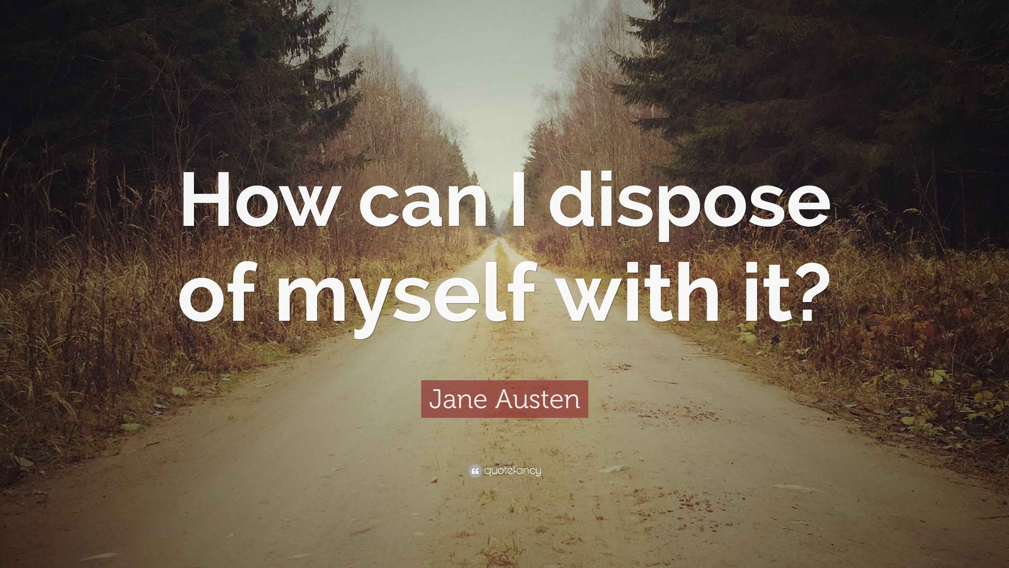 Jane Austen Quote: “How can I dispose of myself with it?”