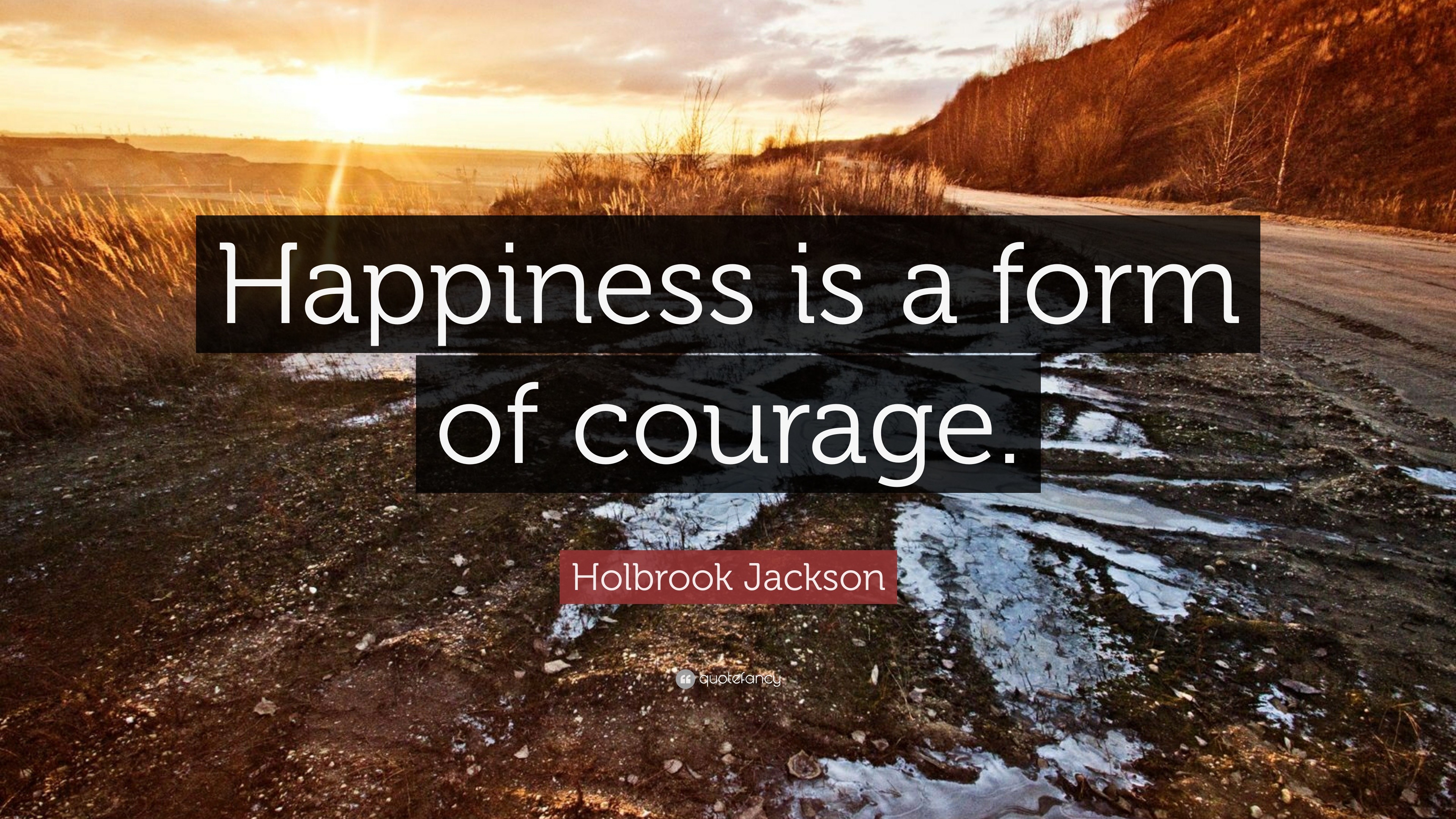 Holbrook Jackson Quote: “Happiness is a form of courage.”