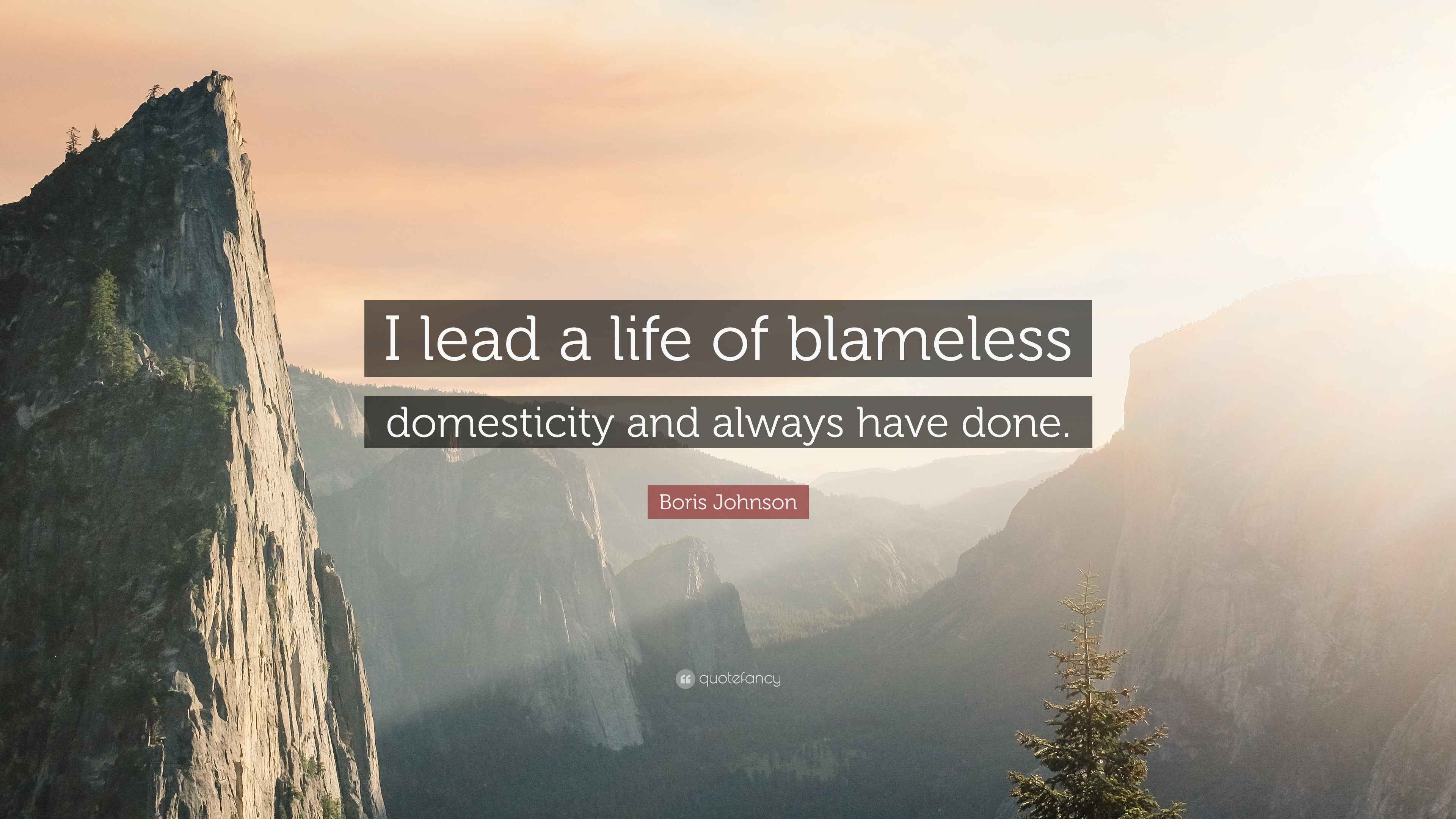 Boris Johnson Quote: “I lead a life of blameless domesticity and always ...