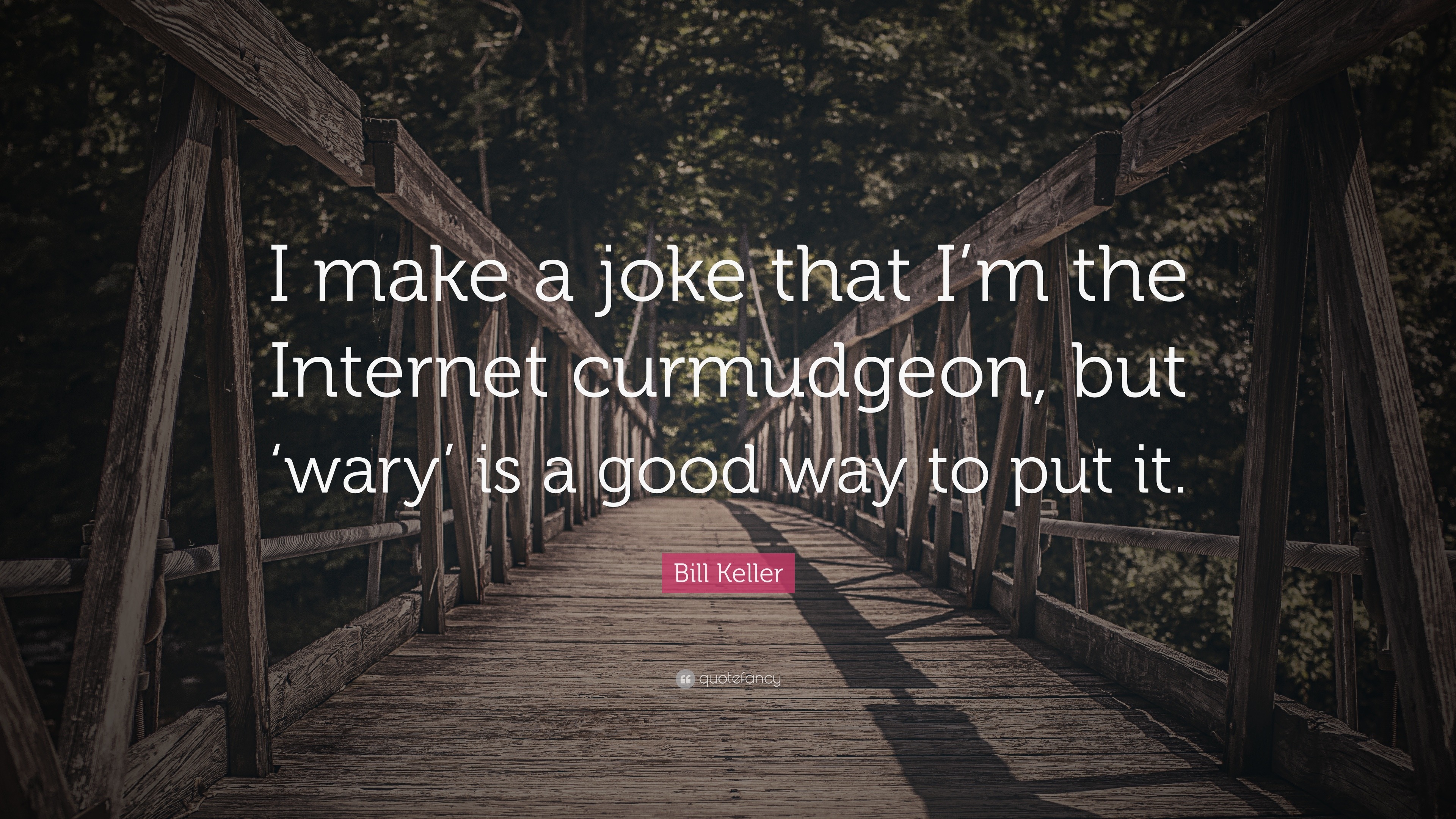 Bill Keller Quote: “I make a joke that I’m the Internet curmudgeon, but ...