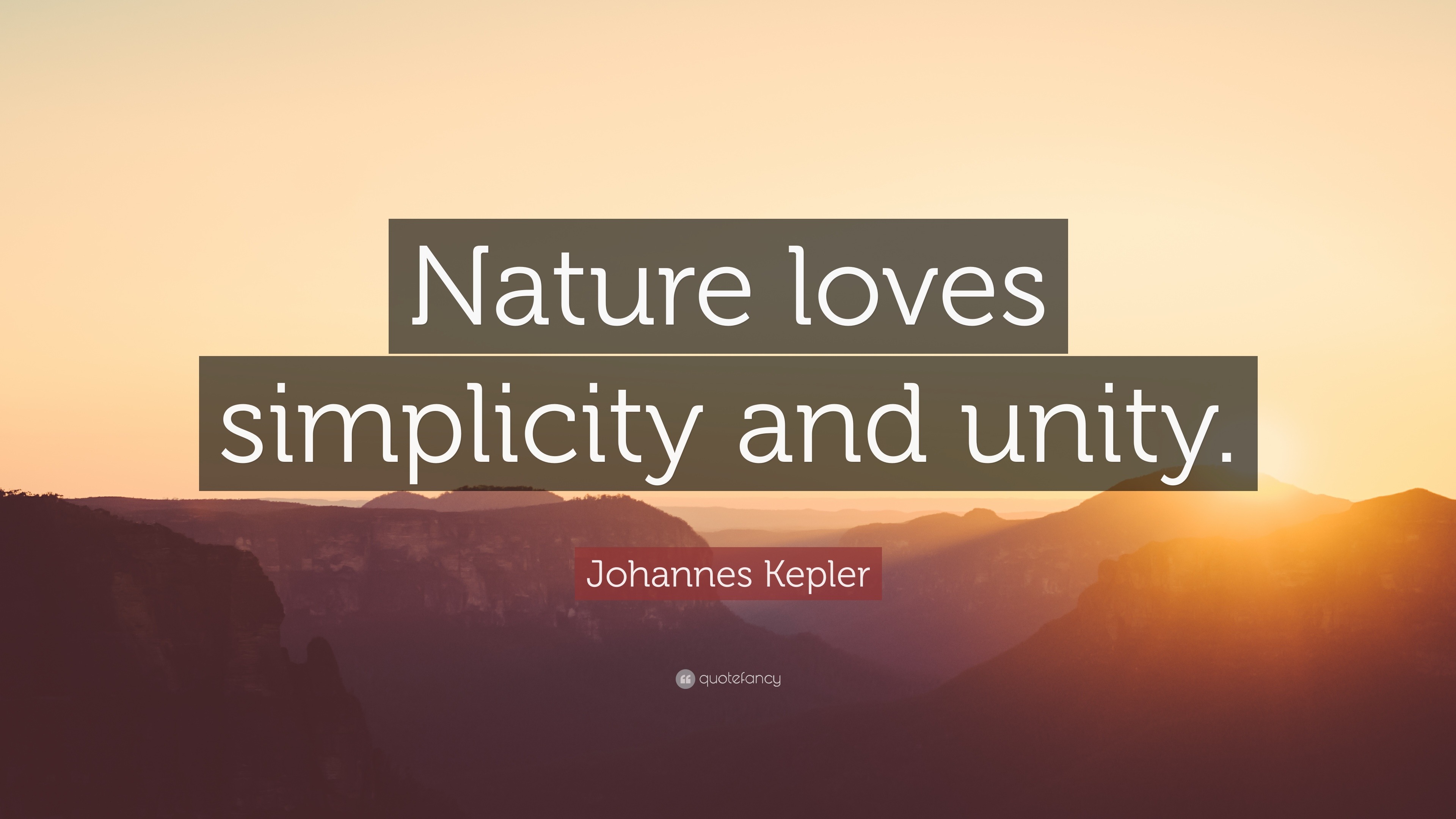 Johannes Kepler Quote: “Nature loves simplicity and unity.”