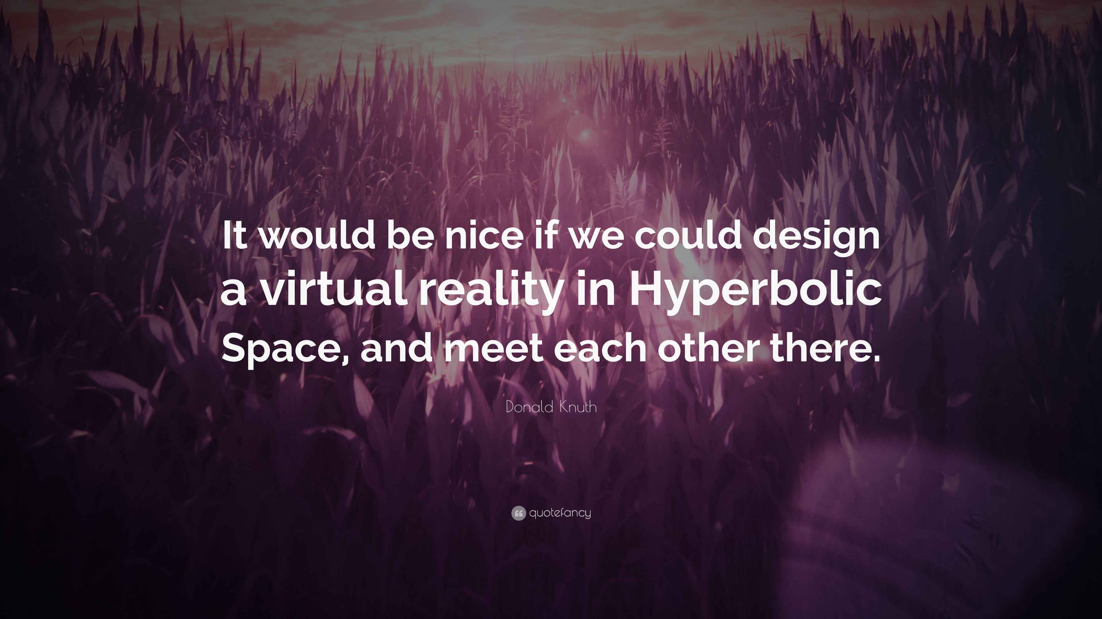 Donald Knuth Quote: “It would be nice if we could design a virtual ...