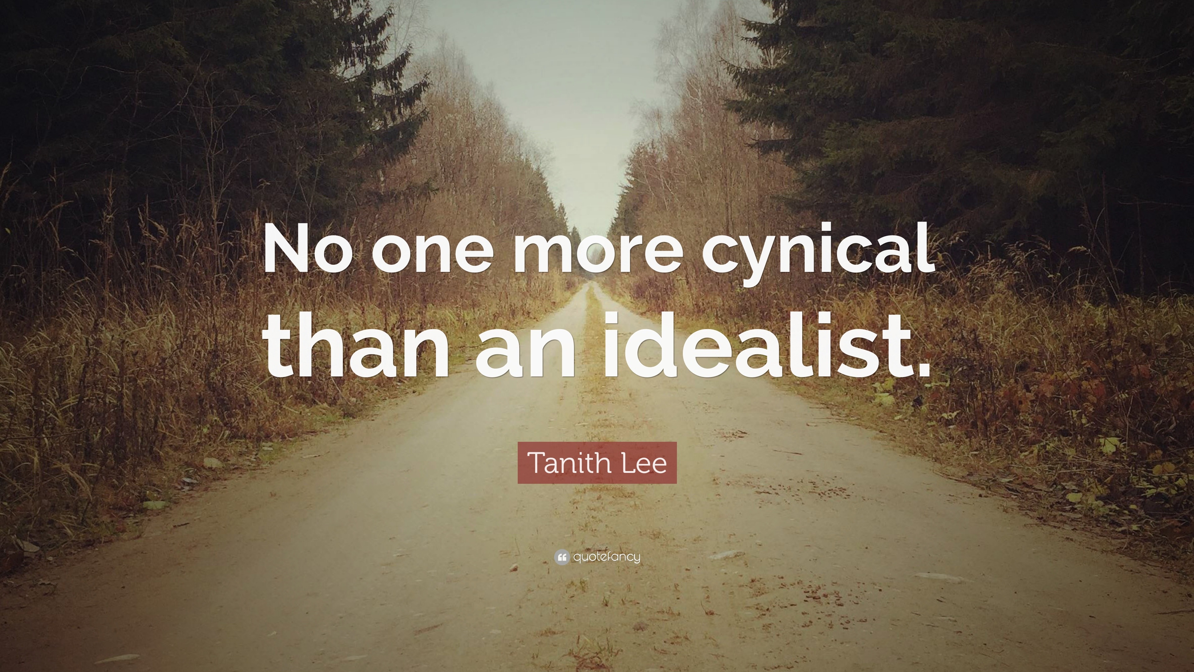 Tanith Lee Quote: “No one more cynical than an idealist.”