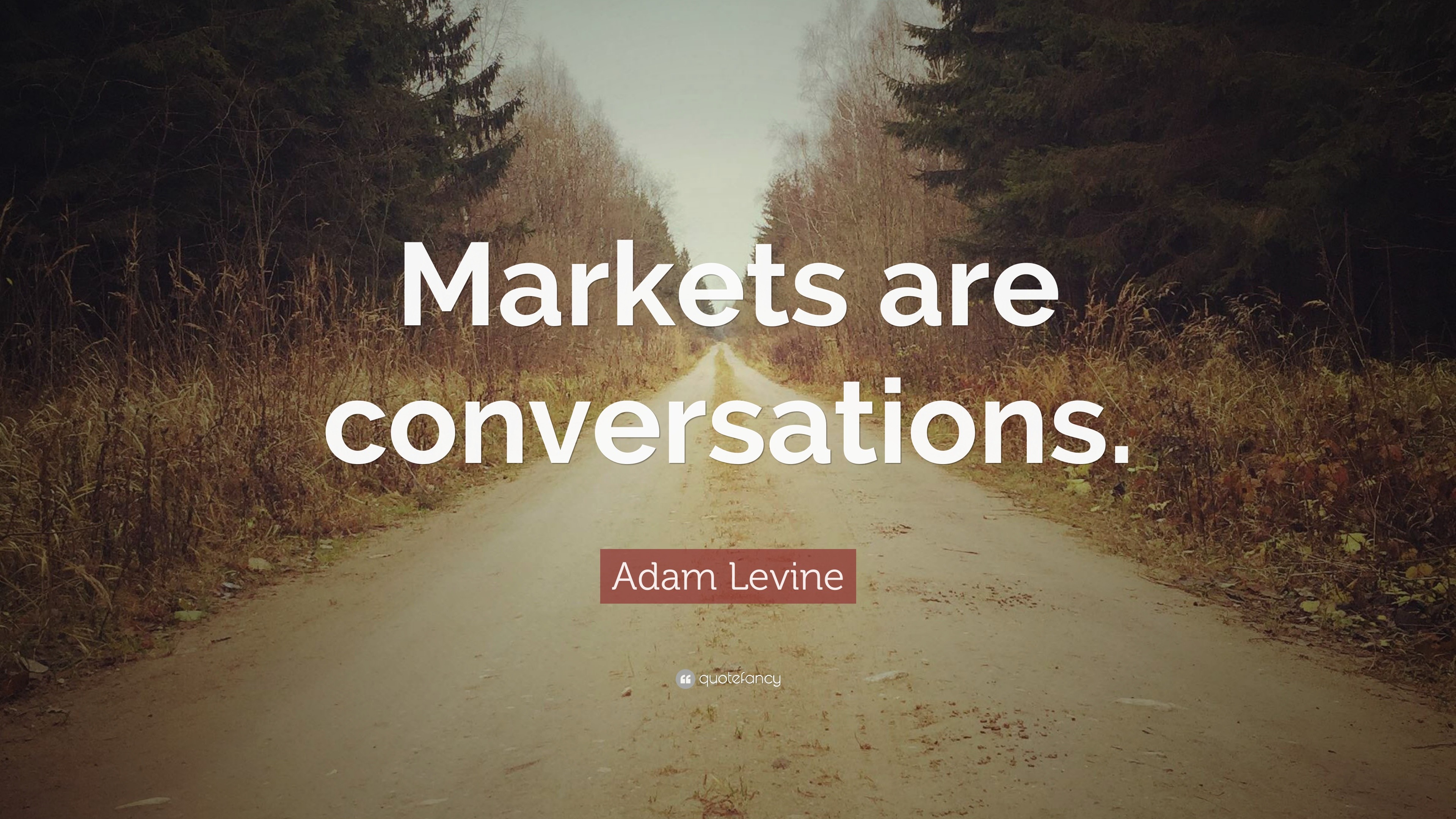 Adam Levine Quote: “Markets are conversations.”