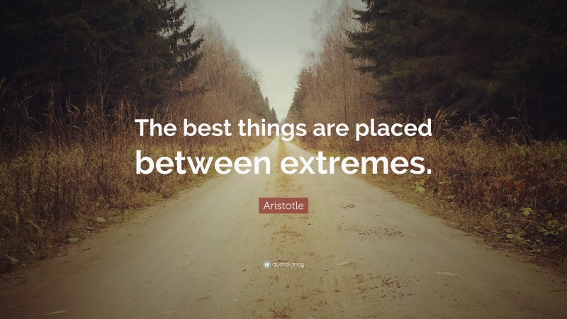 Aristotle Quote: “The best things are placed between extremes.”