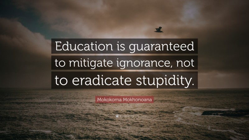 Mokokoma Mokhonoana Quote: “Education is guaranteed to mitigate ...