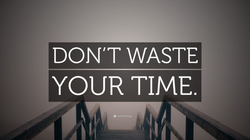 “DON’T WASTE YOUR TIME.” Wallpaper by QuoteFancy