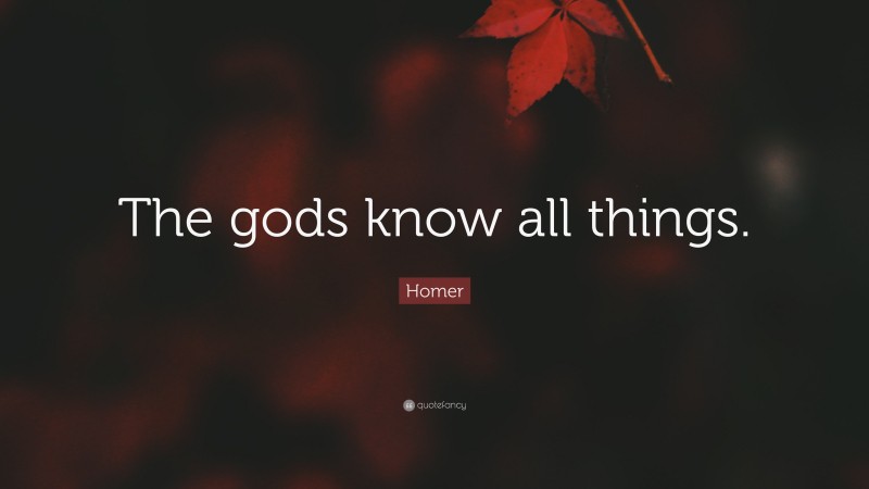 Homer Quote: “The gods know all things.”